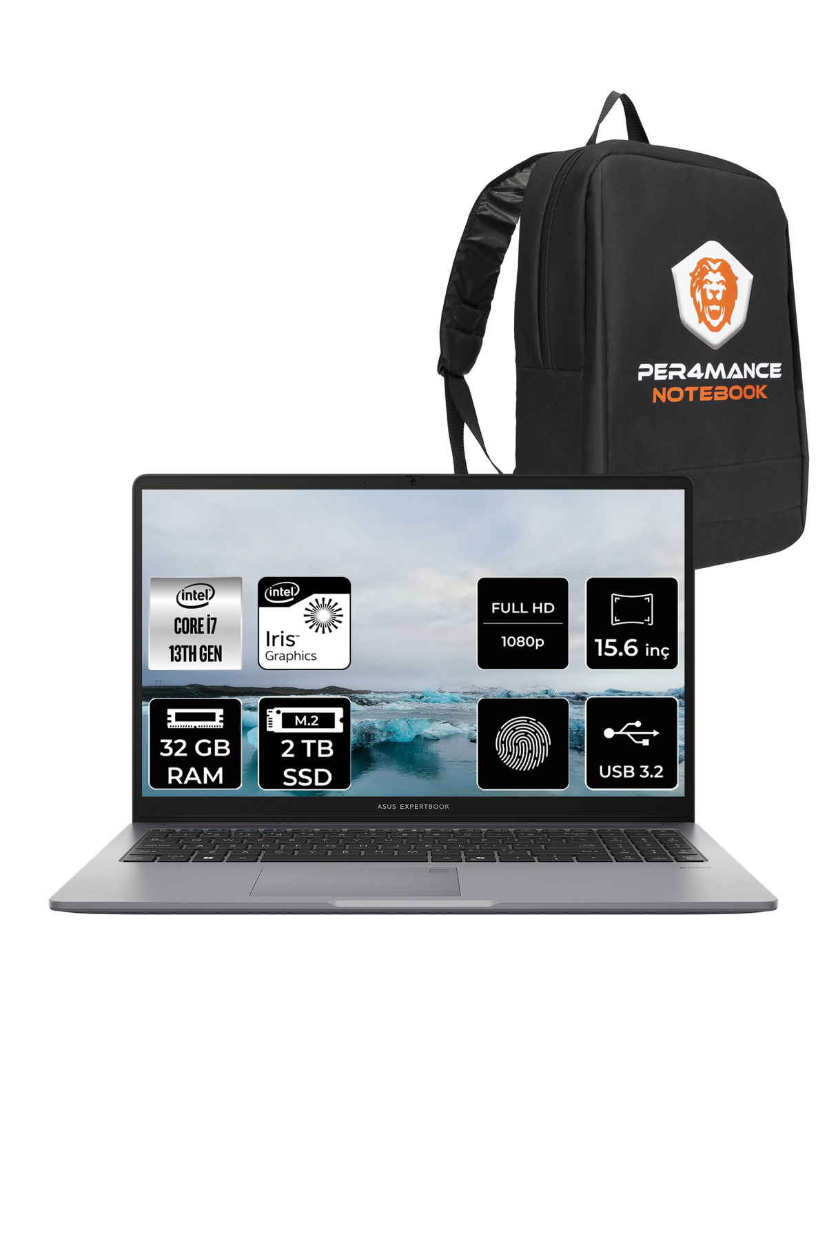 ASUS Expertbook P1 P1503 i7 13700H 32GB DDR5 2TB SSD 15.6" FHD FREEDOS ...