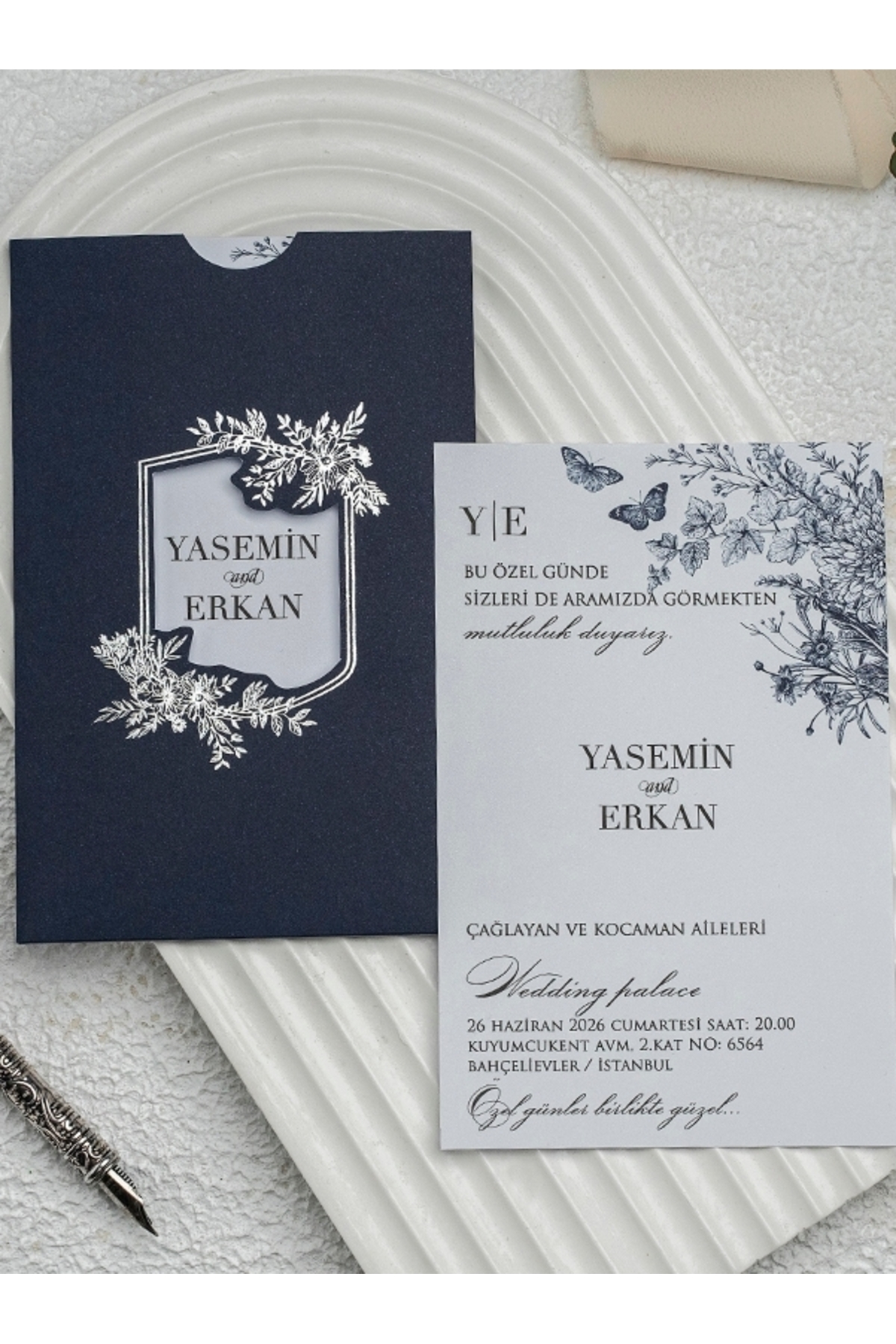 ERDEM EKONOM 50 Adet Düğün, Nişan, Nikah Davetiyesi, Baskı Hariçtir ...