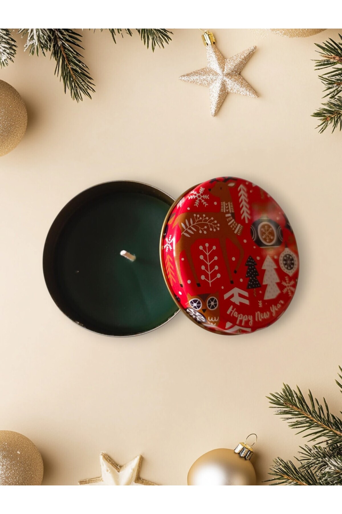 YoMaYo Aksesuar YoMaYo Yılbaşı Temalı Hediyelik Metal Kutu Mum,Kokulu ...