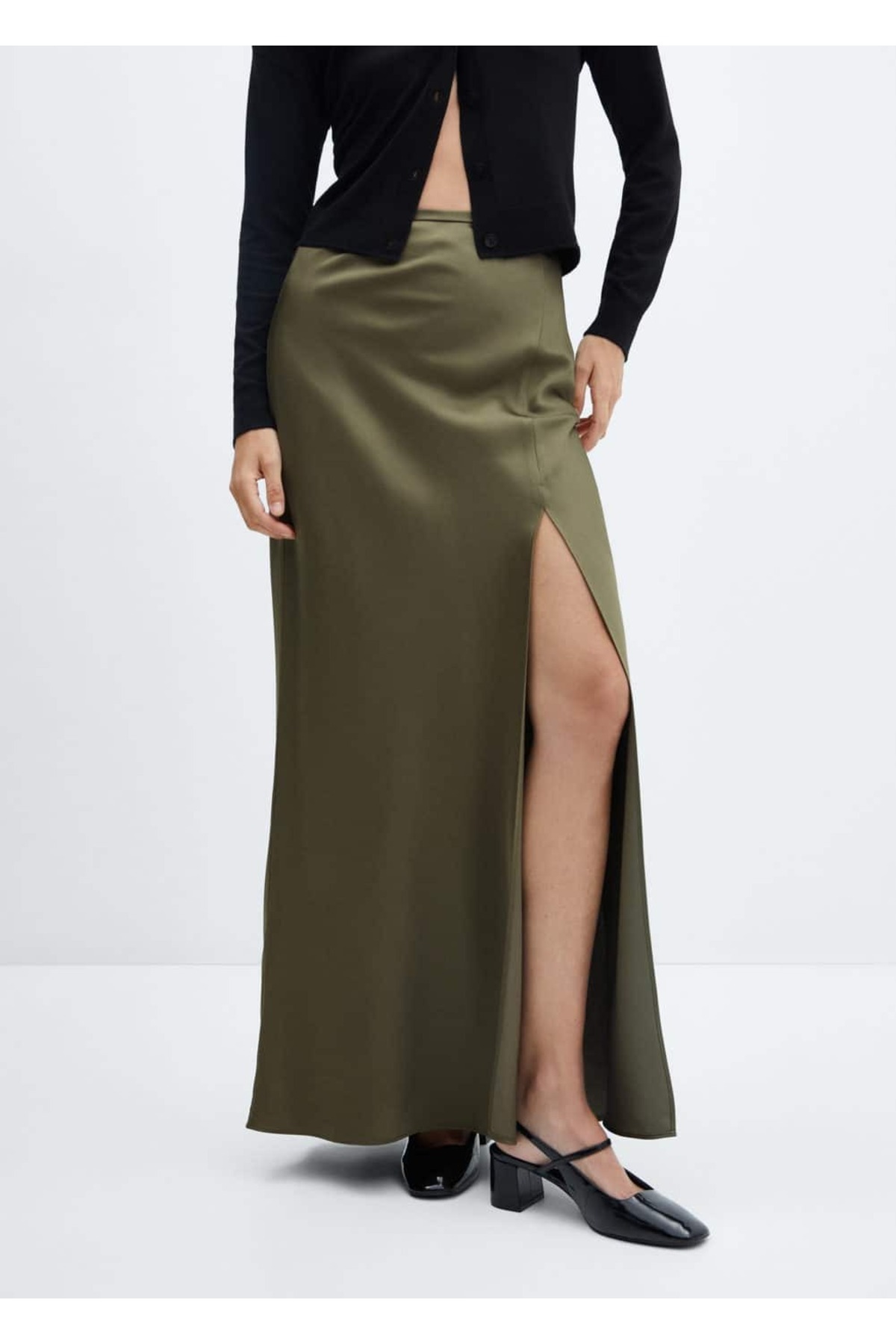 MANGO Yan Yırtmaçlı Saten Etek - Fiyatı, Yorumları