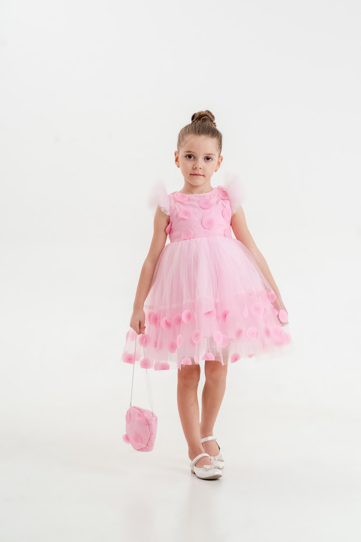 Eray Kids Kolları Fırfırlı Puanlı Çantalı Kız Çocuk Abiye Elbise Fiyatı ...