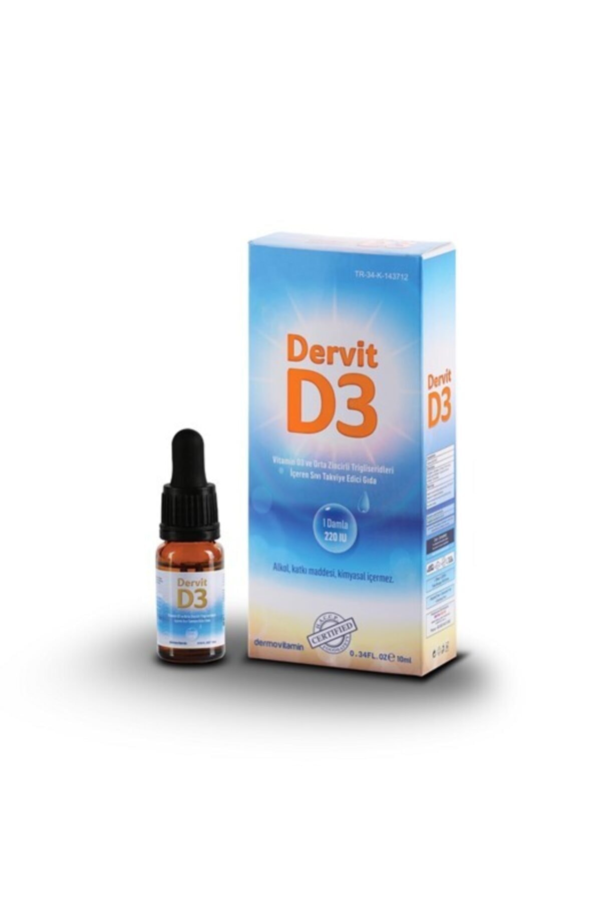 Dermovitamin Dervit D3 Vitamini Damla 10 ml Fiyatı, Yorumları - Trendyol
