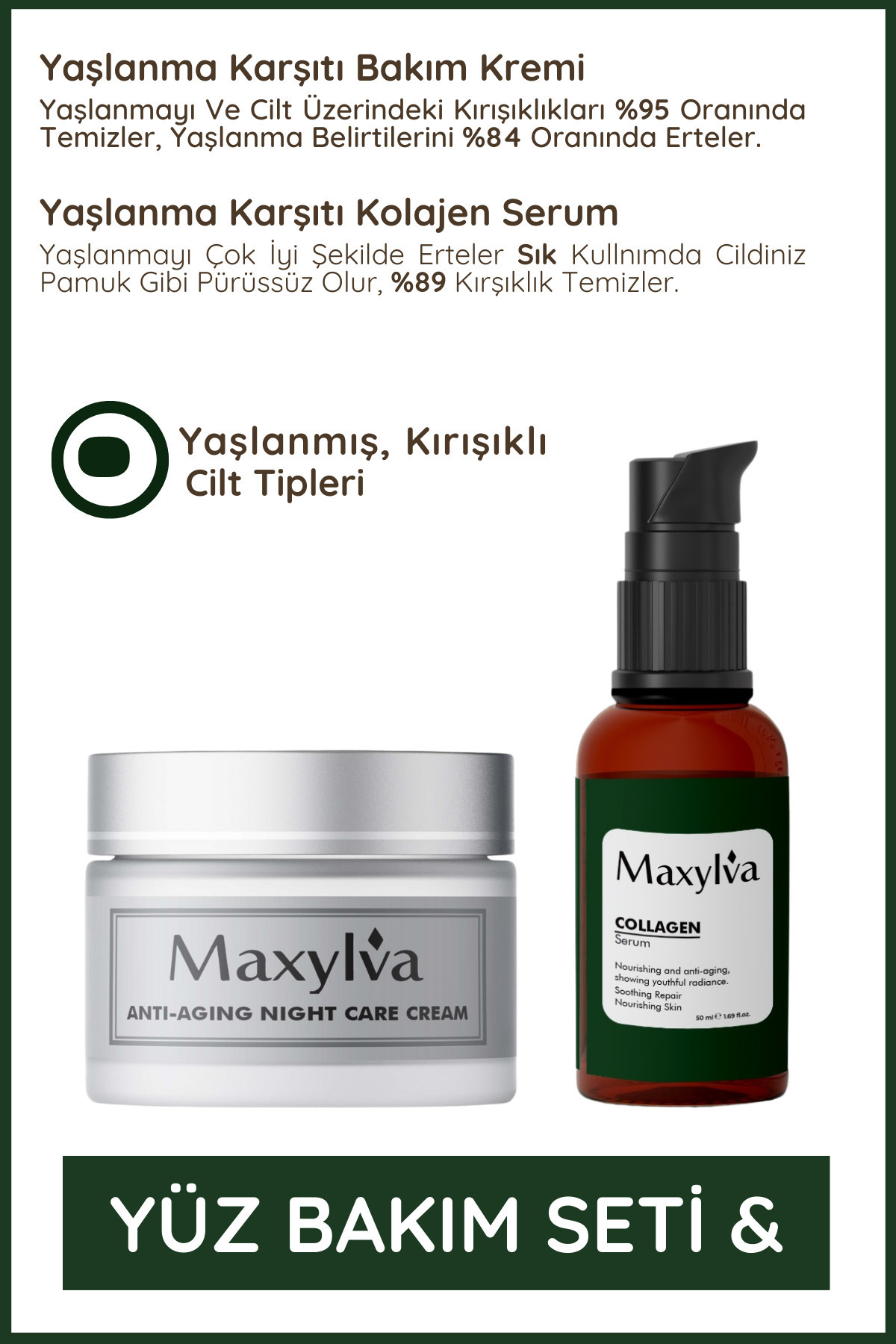 Maxylva Yaşlanma Karşıtı Kırışıklık Önleyici Dolgunlaştırıcı Bakım Seti ...