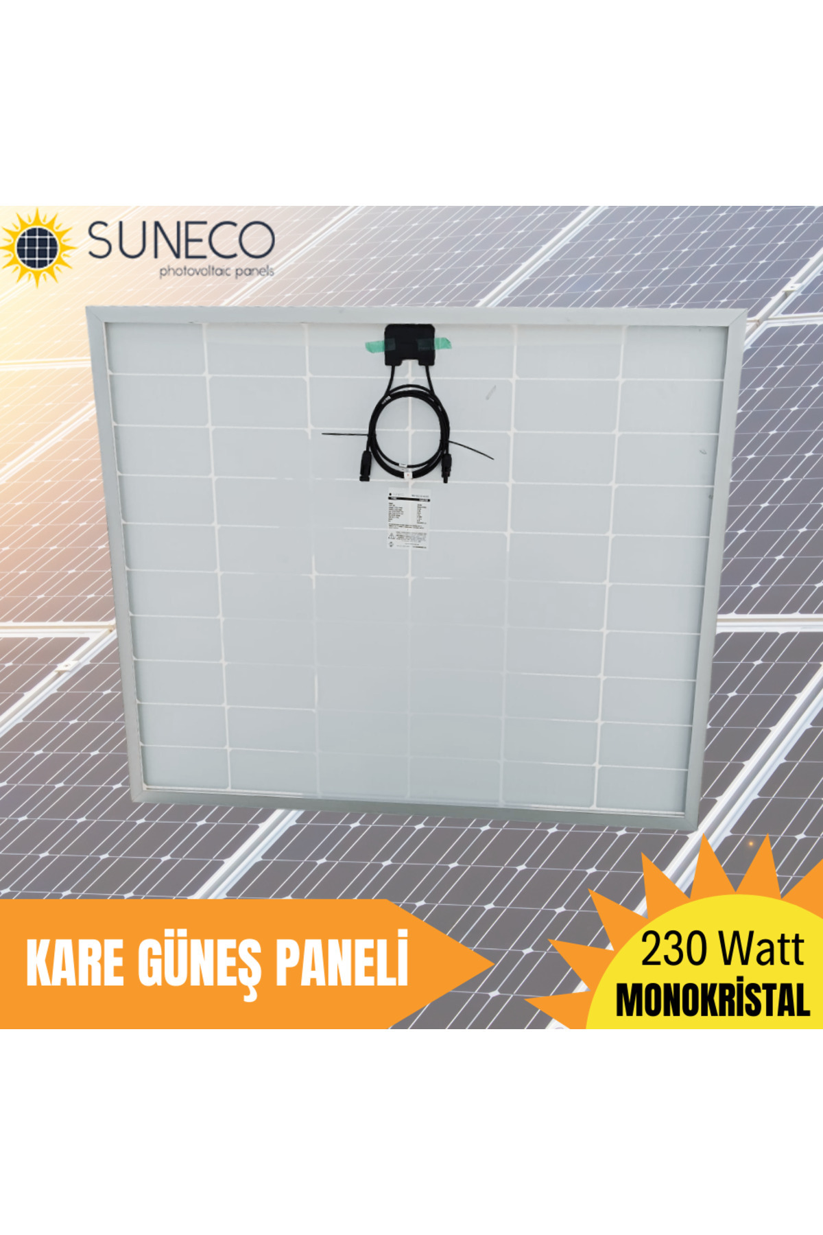 Suneco 230w Watt Half-cut Monokristal Solar Kare Güneş Paneli A Sınıf ...