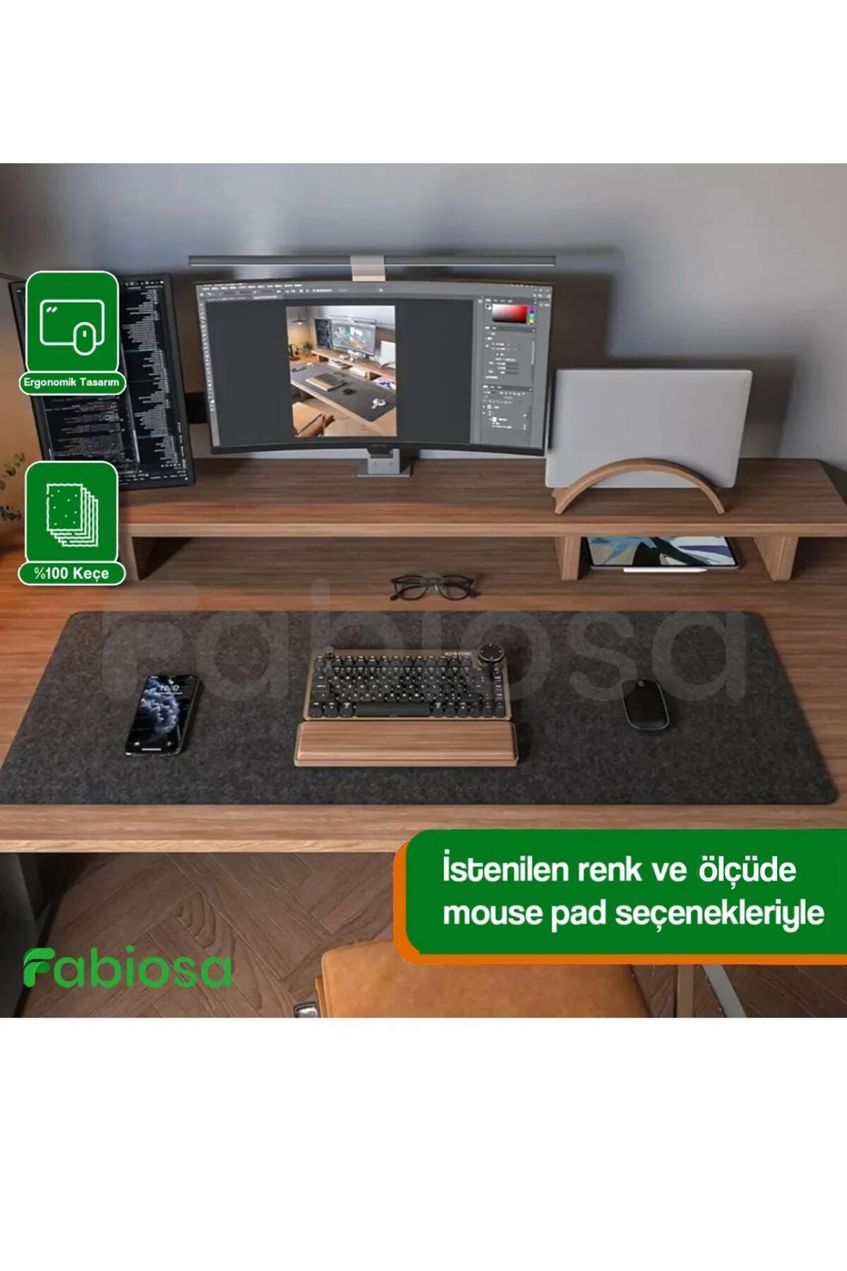 FABIOSA Çalışma Masası Düzenleme Ve Oyuncu Mouse Pedi 40x100 Cm Masa ...