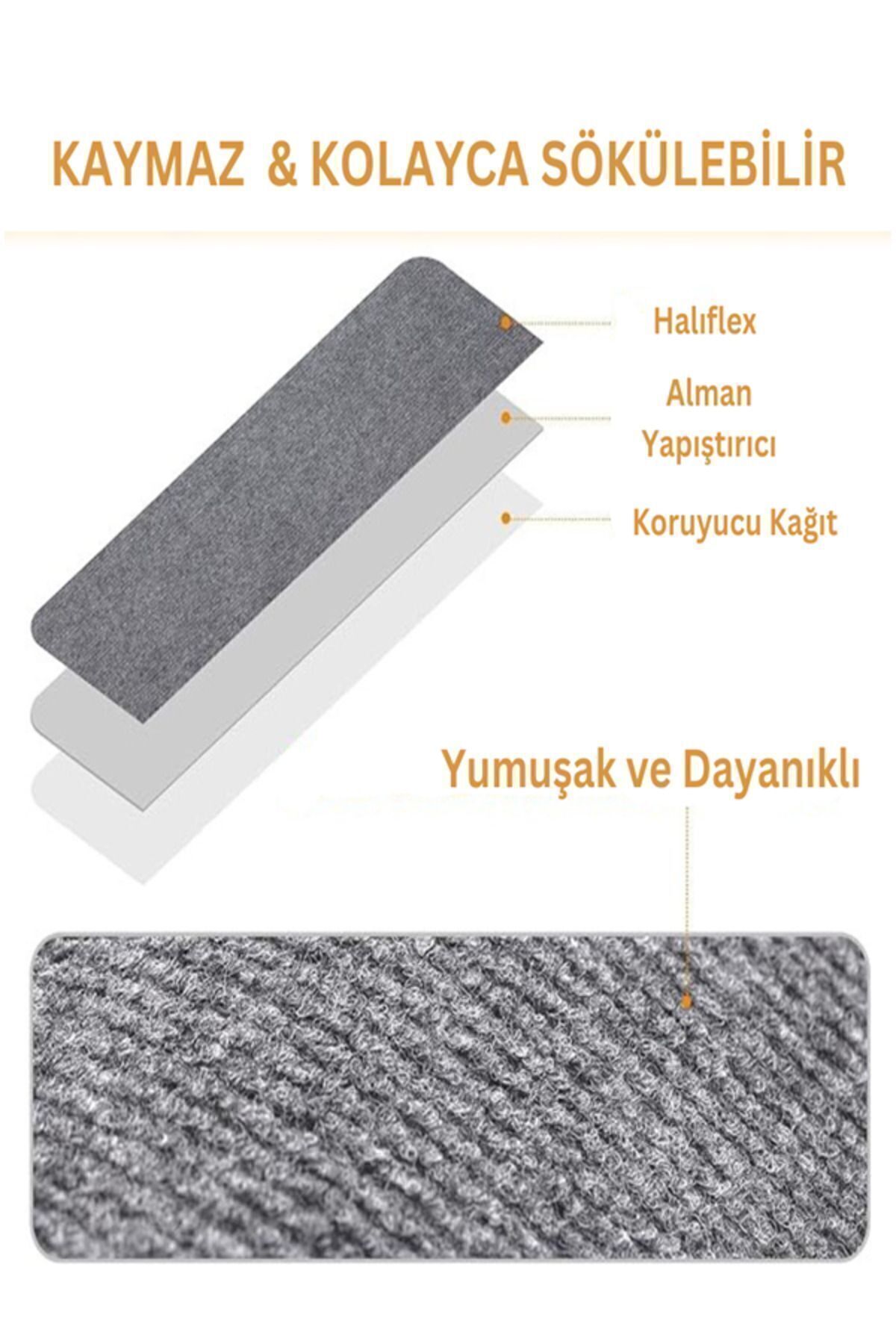 KatFlex Halıflex Kendinden Yapışkanlı Merdiven Basamak Halısı (1 Adet ...