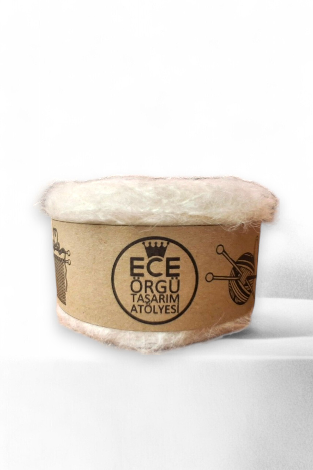 Ece Örgü Tasarım Atölyesi Bianca kırık beyaz, bol tüylü, kalın, moher ...