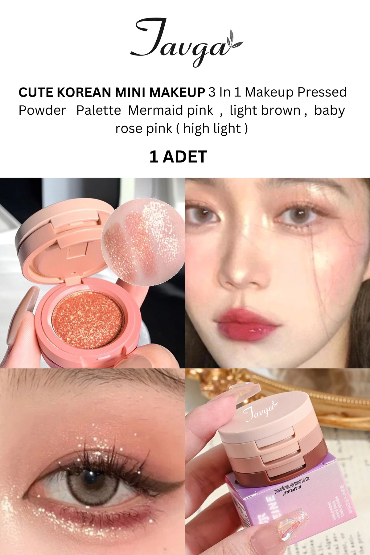 TAVGA Kutulu Kore Tarzı Pembe Allık ve Far Paleti 3 Katlı - Fiyatı ...