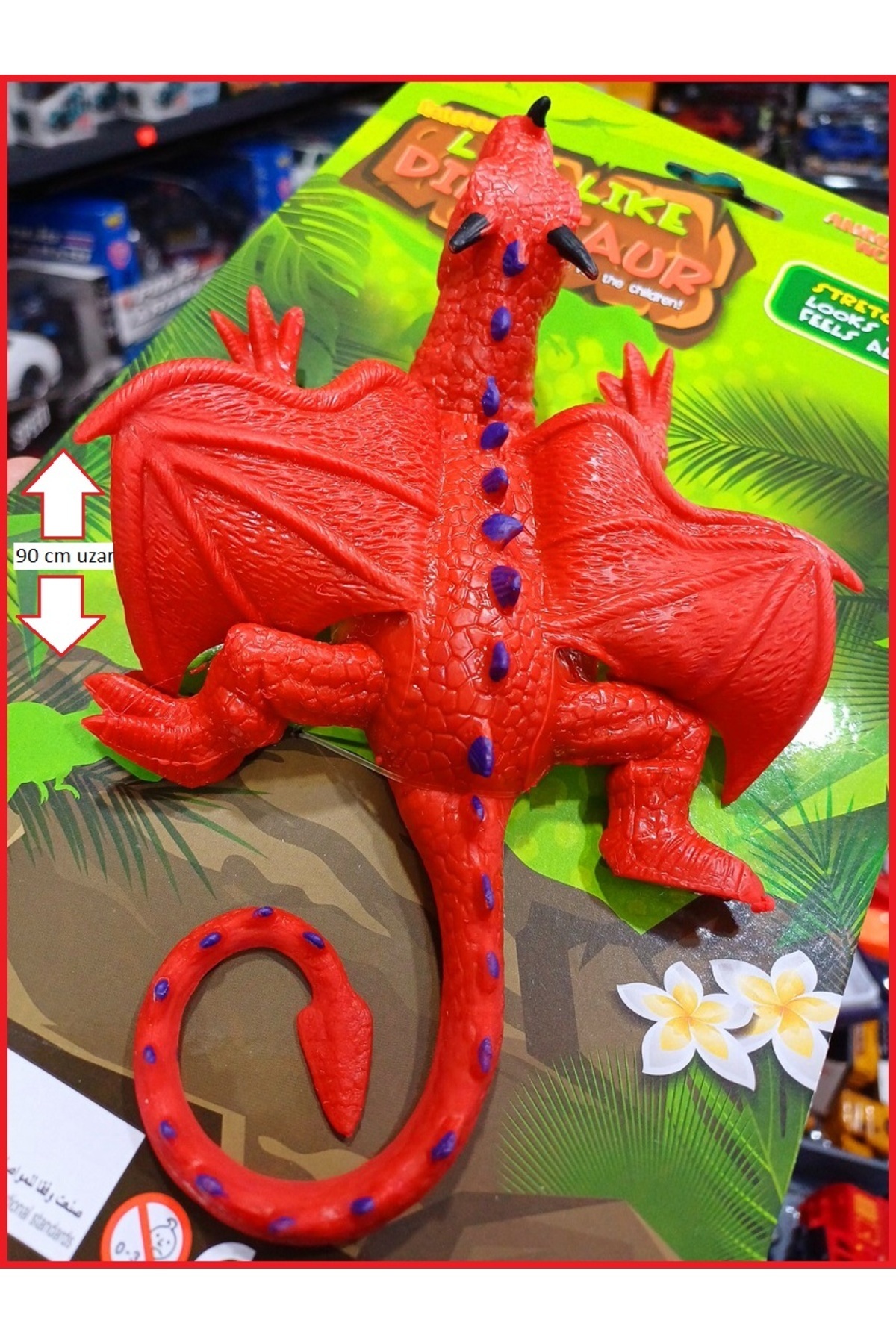 OYUNCAKSAHİLİ EJDERHA 90 CM UZAYAN ESNEK ELASTİK OYUNCAK KANATLI SMAUG ...
