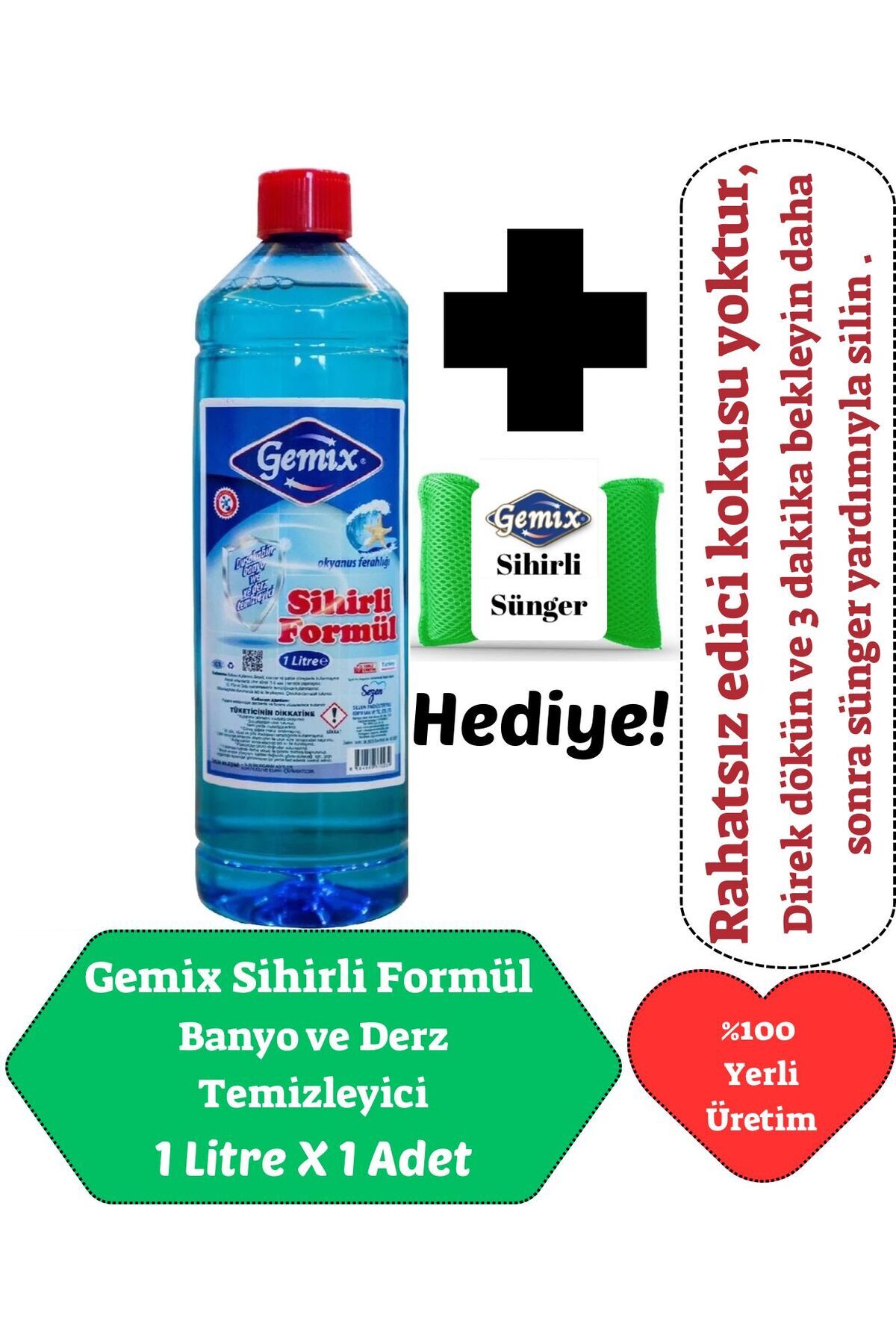 GEMİX Gemix Sihirli Sünger Hediyeli Sihirli Formul Fayans Derz Temizleyici - Fiyatı, Yorumları