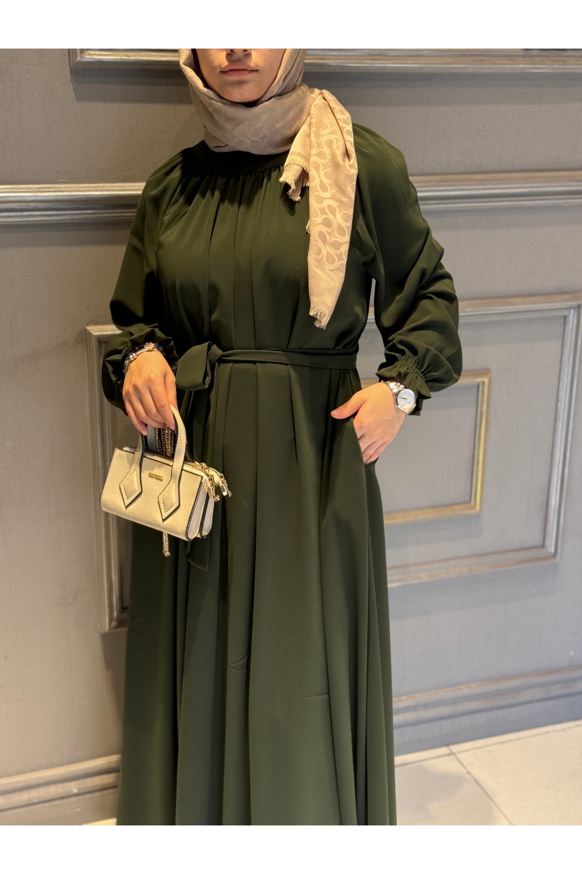 Butik VERA MODEL HAKİ YEŞİL ELBİSE - Fiyatı, Yorumları