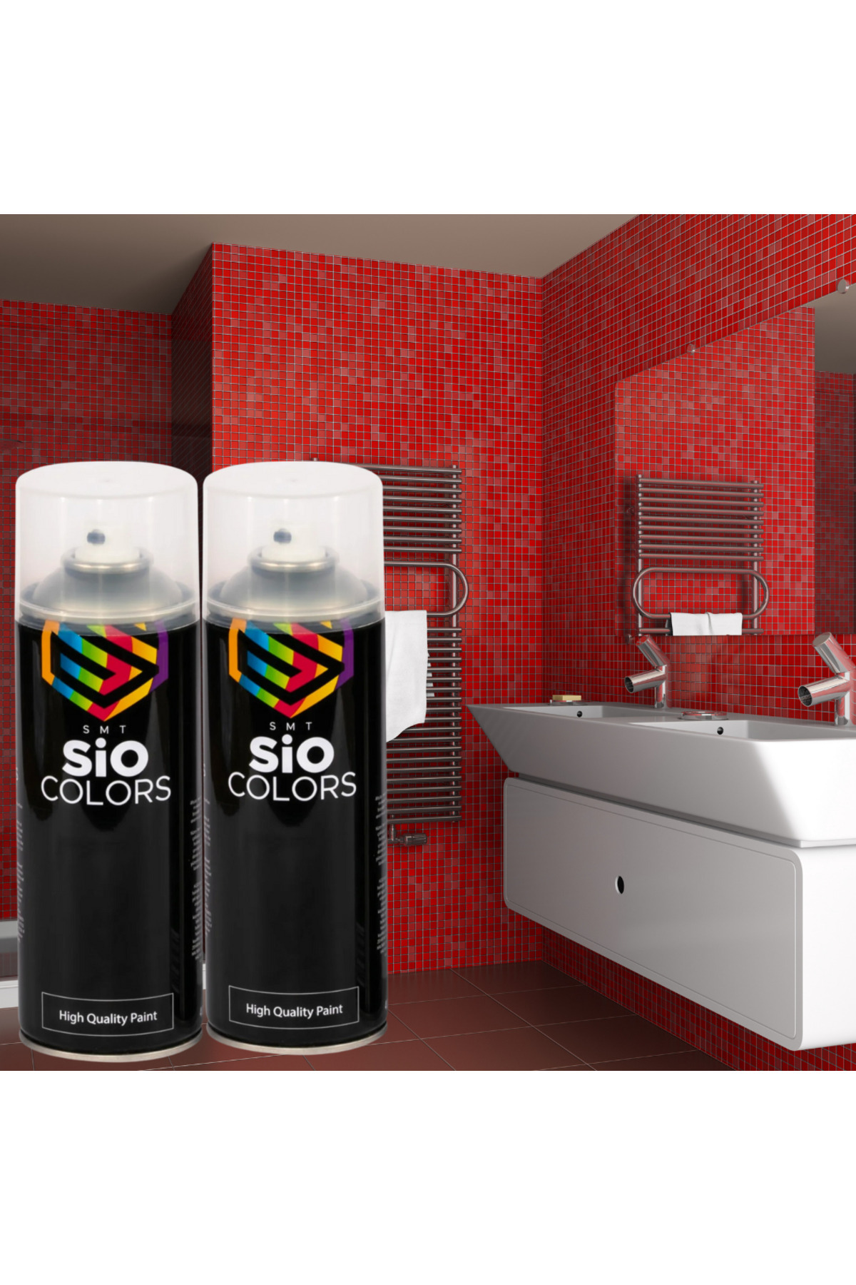 sıocolors SIVIYA DAYANIKLI LAVABO-BANYO-FAYANS KIRMIZI&BEYAZ TASARIM ...