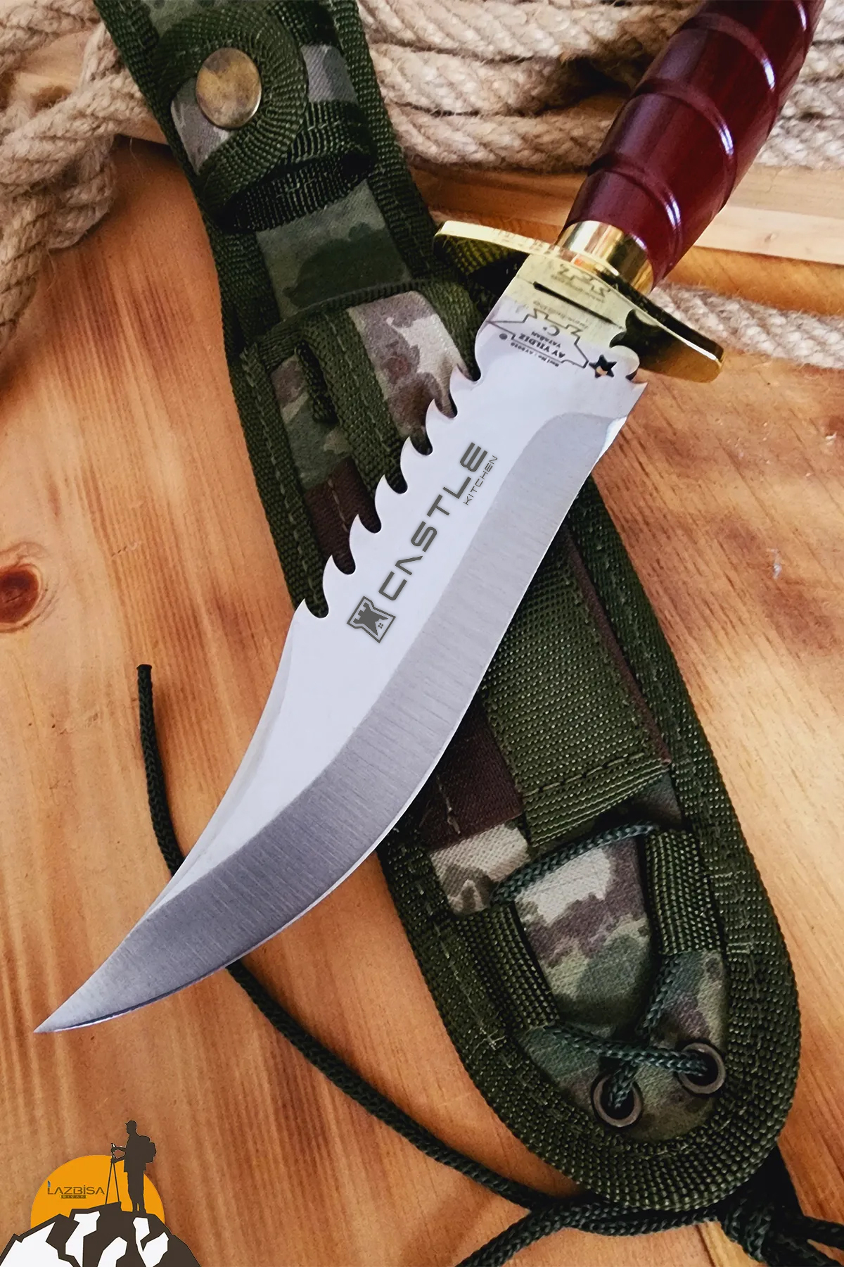 LAZBİSA Kamando Outdoor Kamp Bıçağı Çakısı Kılıflı Piknik Şef Bıçak ...