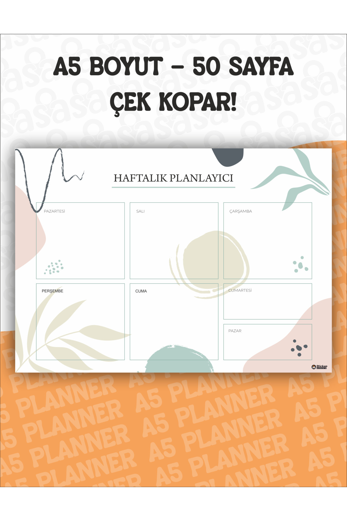 Sticker Adresim Pastel A5 Boyut - Günlük - Notepad - Notluk - Journal - Weekly Planner - To Do ...