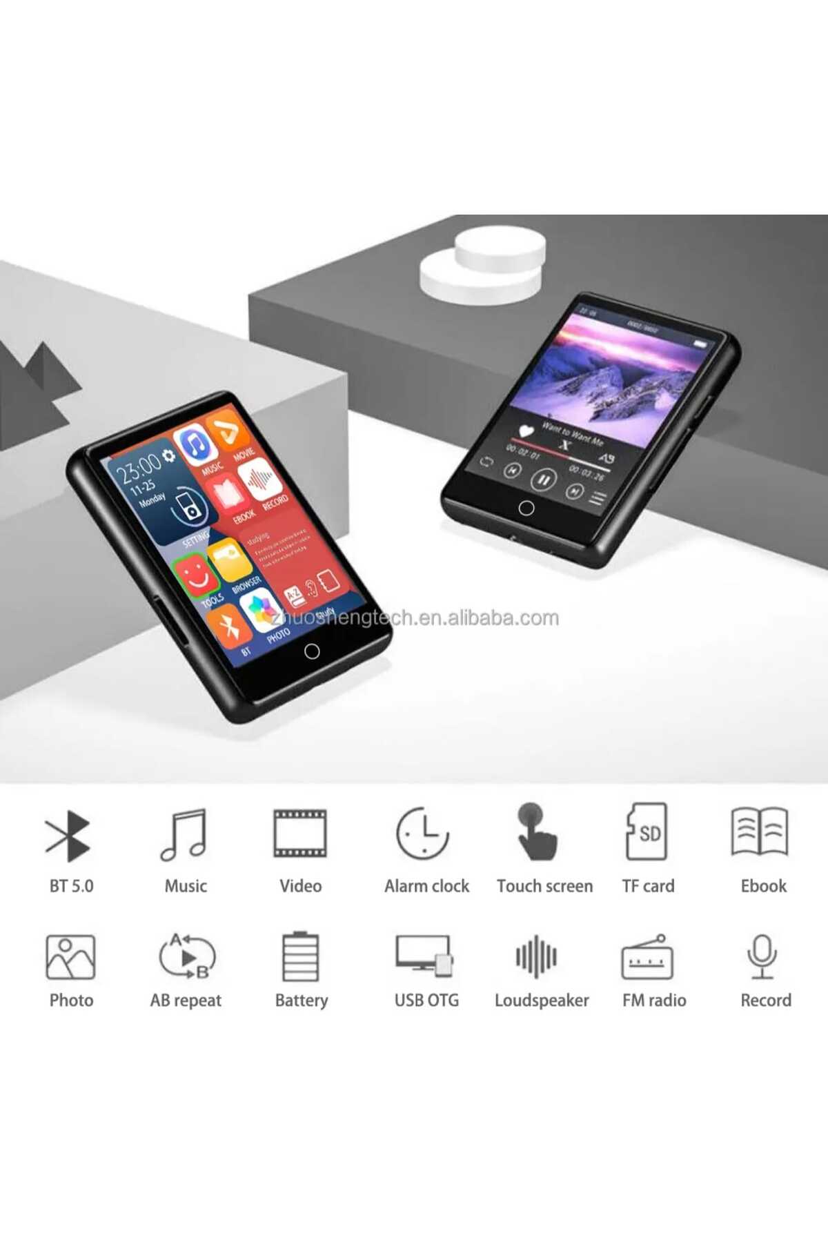 JUNGLEE Dokunmatik Ekranlı Bluetooth Lu Mp3 Mp4 Player Dahili Hoparlör ...