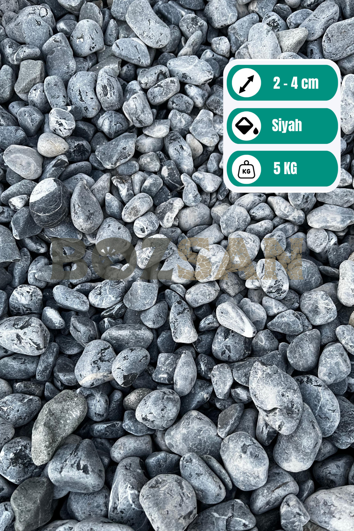 Bozsan Siyah Dolomit Taşı 5 Kg 2-4 Cm Taş Dekoratif Taş Dere Taşı Bahçe ...