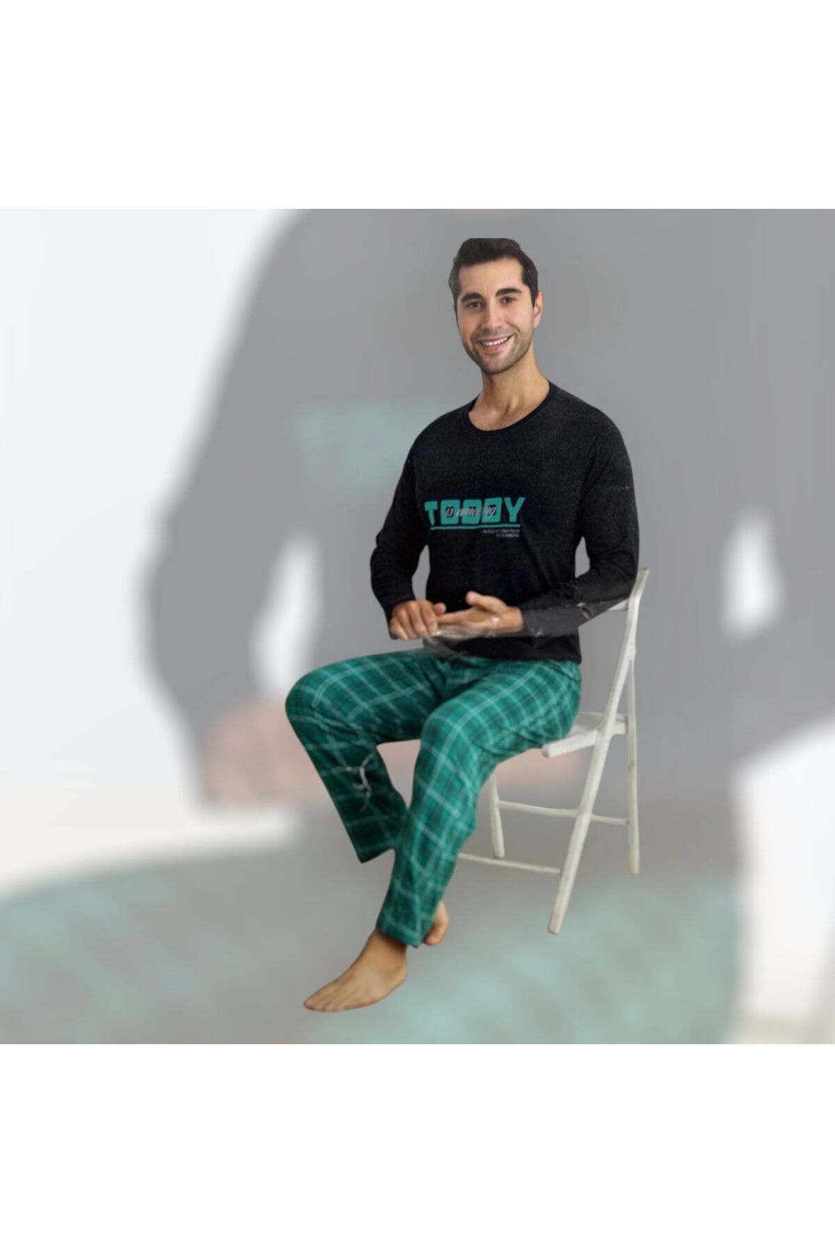 Ercan Erkek Yeşil Eşofmanı Kareli Gecelik Takımı - Fiyatı, Yorumları