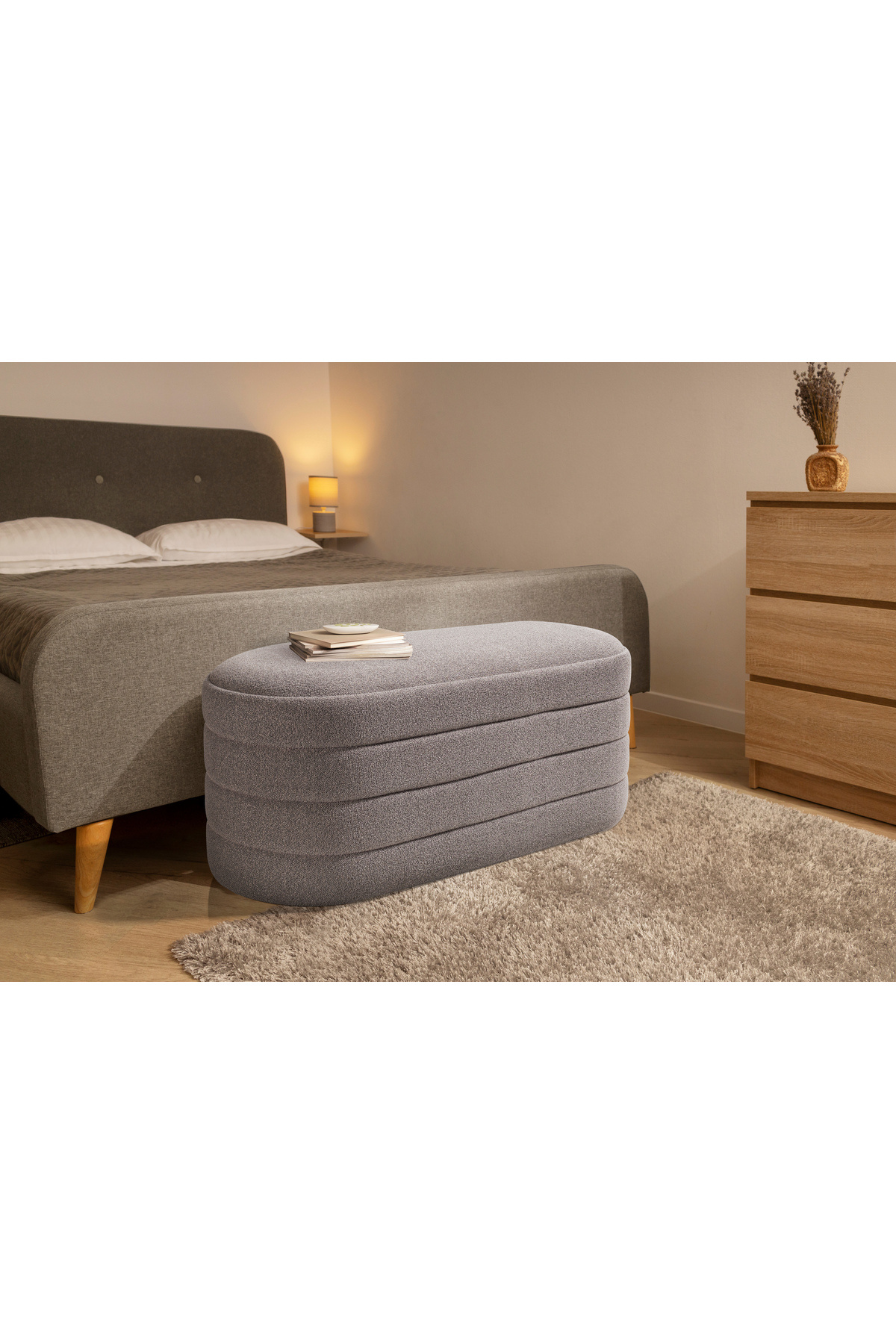 Framgan Gri Bench Puf -yatak Ucu Bench - Bench Koltuk - Modern Bench ...