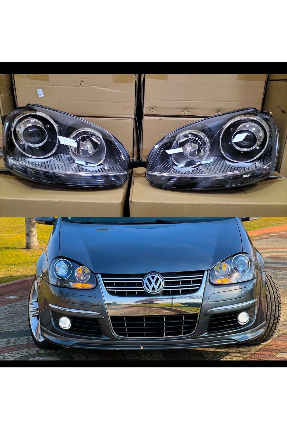 Bosch Golf 5 Bixenon far golf 5 siyah zeminli mercekli far takım ...