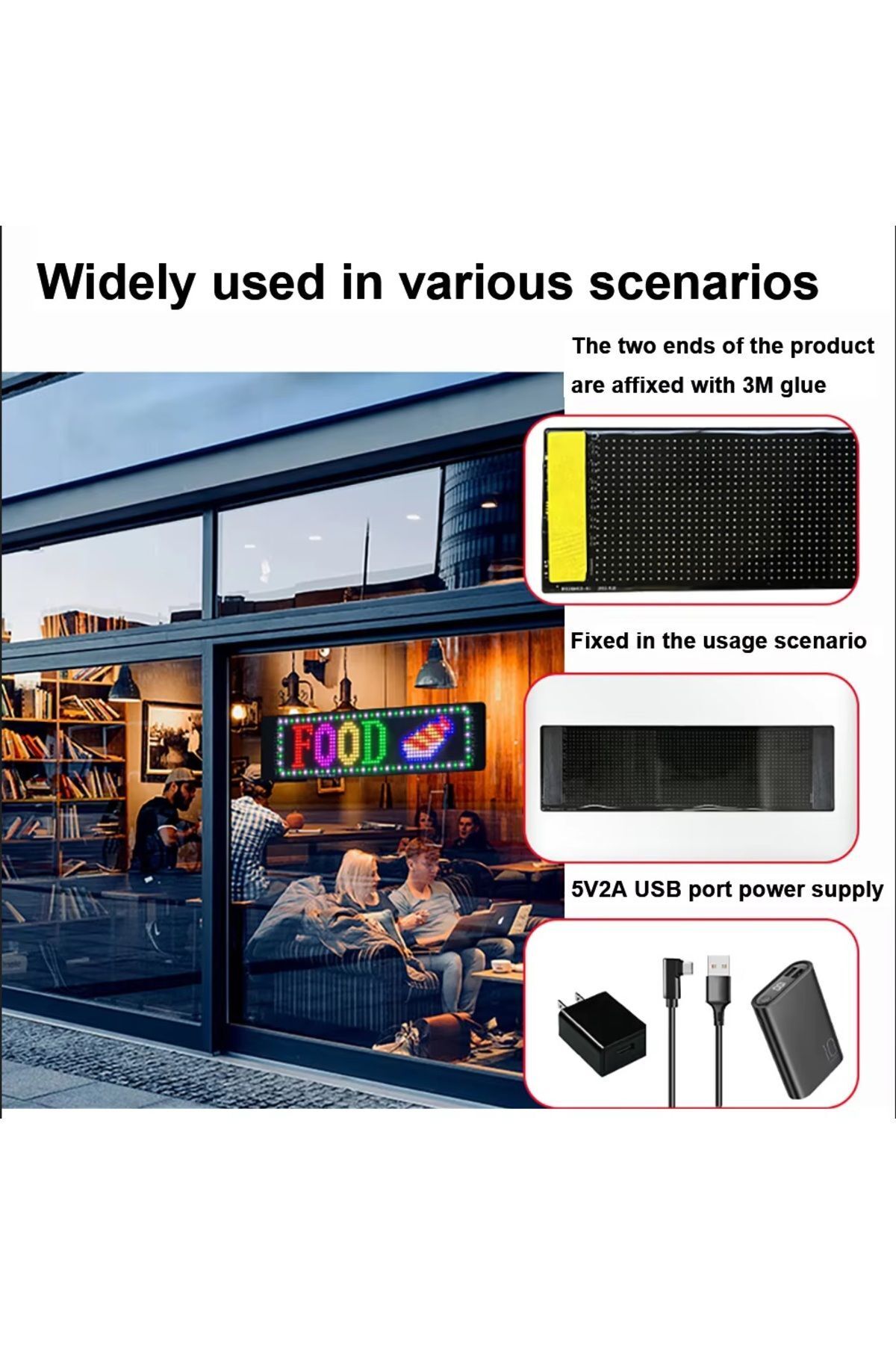 NAHAMİS TRADE 19,5x133 Cm Led Matrix Panel Kayan Yazı Esnek USB 5V/2A ...