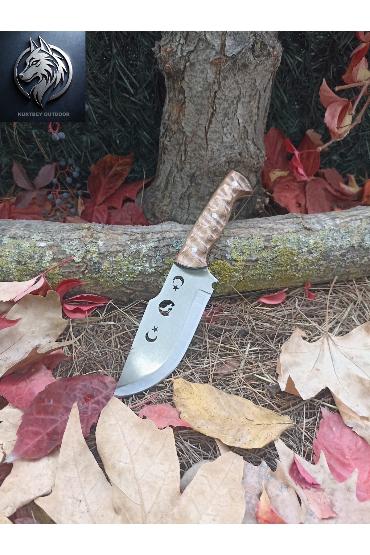 Yerli Özel üretim Kurt model orta boy avcı 27cm rambo kamp bıçağı ...