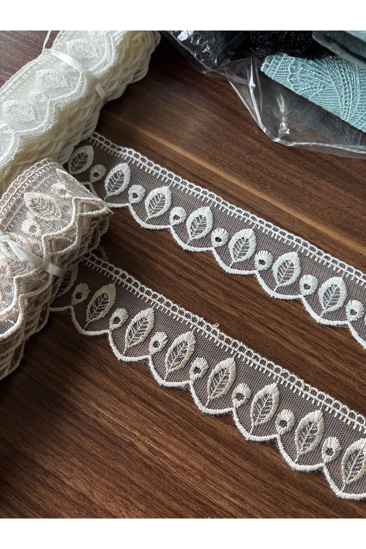 Butik Tül Güpür imza tekstil 9 metre piyasa desen Fransız dantel masa ...