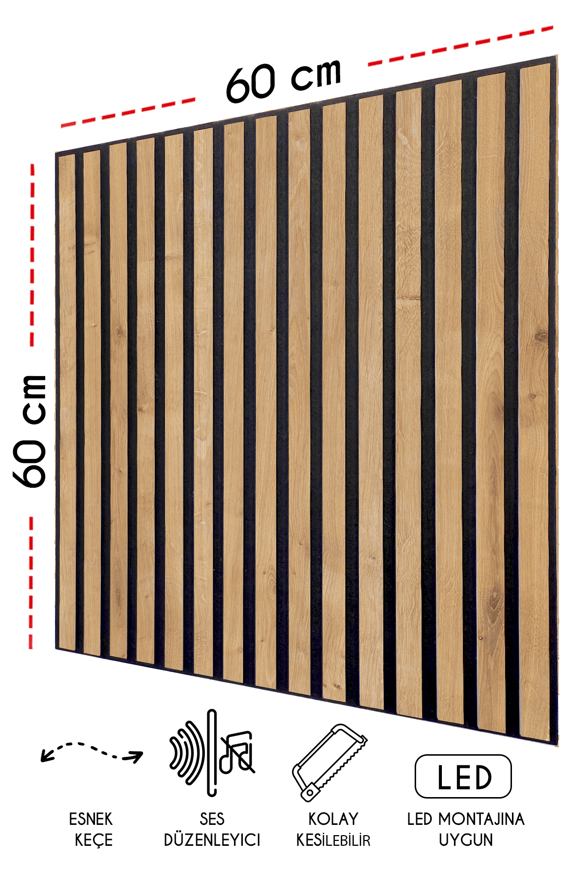 Free Home Mdf Ahşap Akustik Duvar Ve Tavan Kaplama Lambri Paneli 60x60 ...