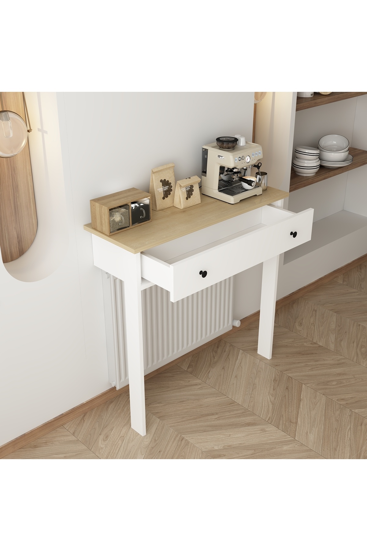 Home Mandosi Mobilya Çekmeceli 90 Cm Petek Üstü Dresuar Kahve Köşesi ...