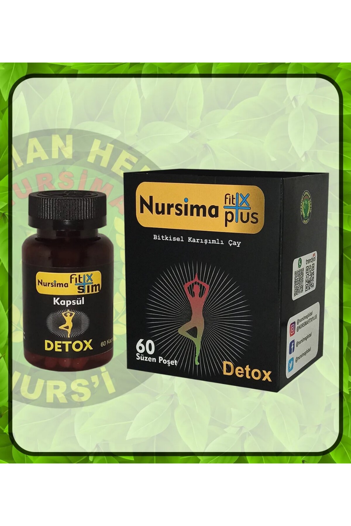 Nursima Detox Set Fit X Plus 60 Süzen Poşet Çay Fit X Slim 60 Kapsül ...