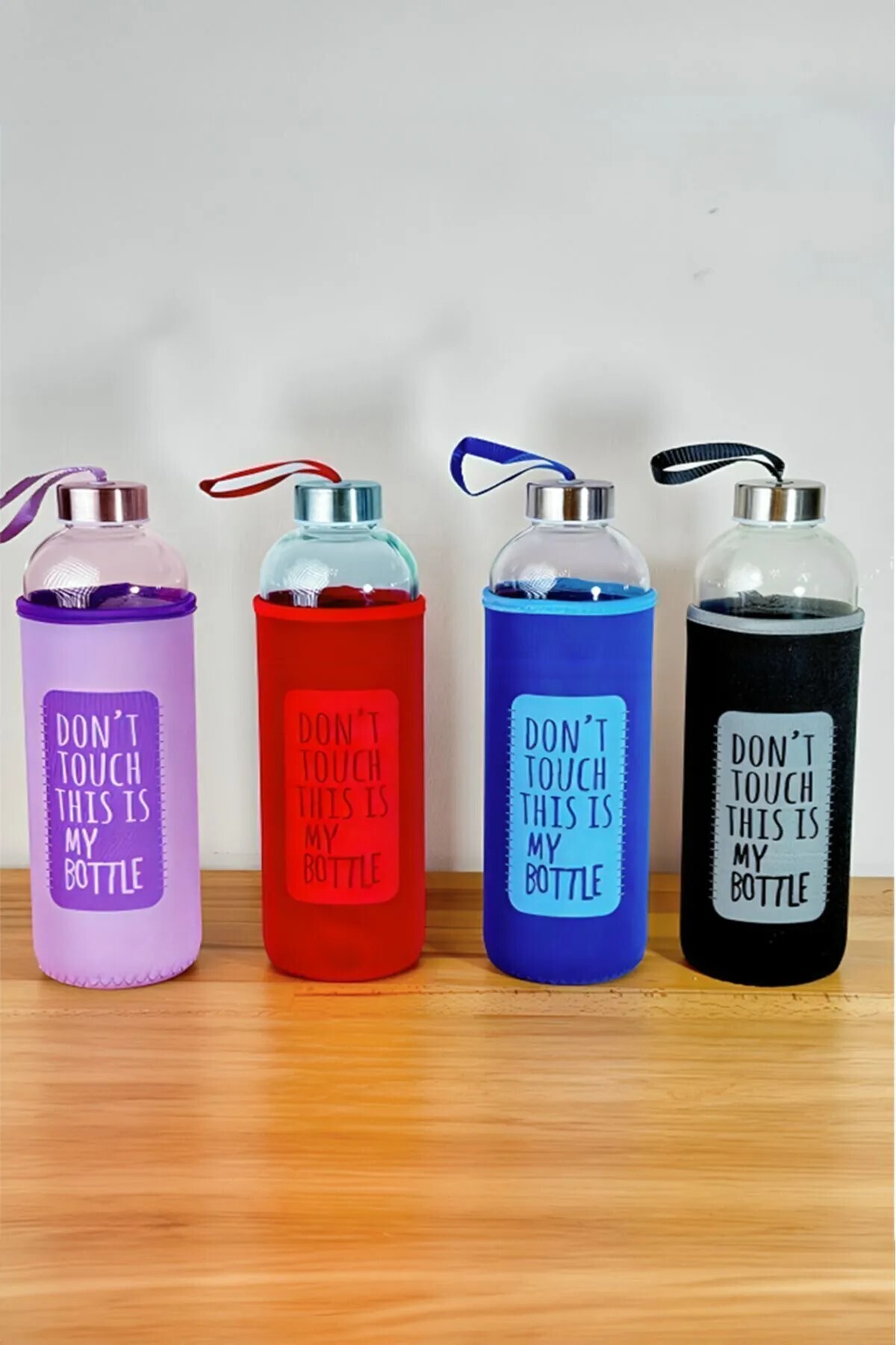 Mutfak Köşesi Sağlıklı Cam Matara 1000 Ml Su Şişesi, Kılıflı 1lt Sporcu ...