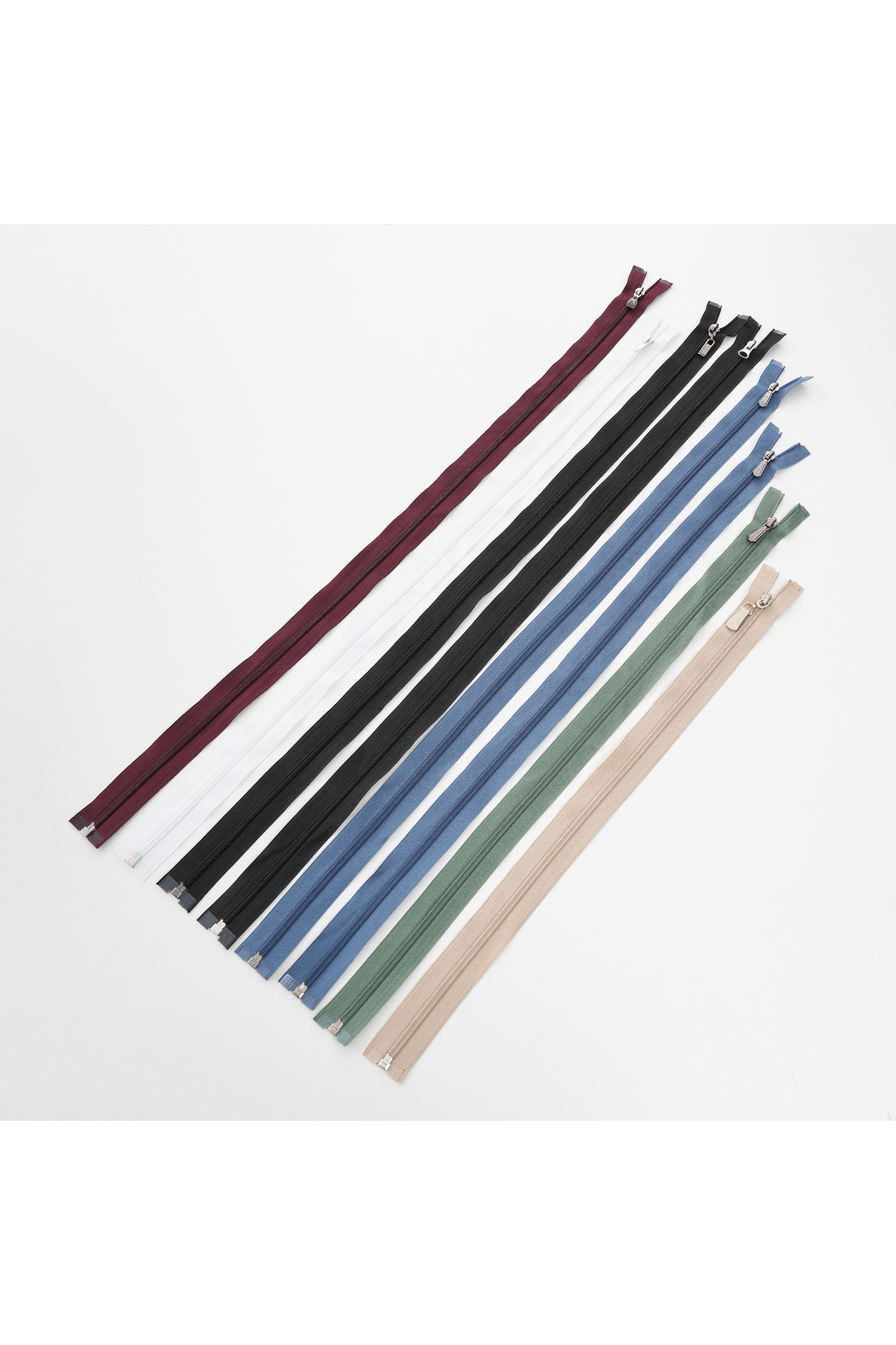 zipper T10 Renkli 8/li Mont-tunık Fermuar-bordo-siyah 75cm-beyaz70cm,p ...