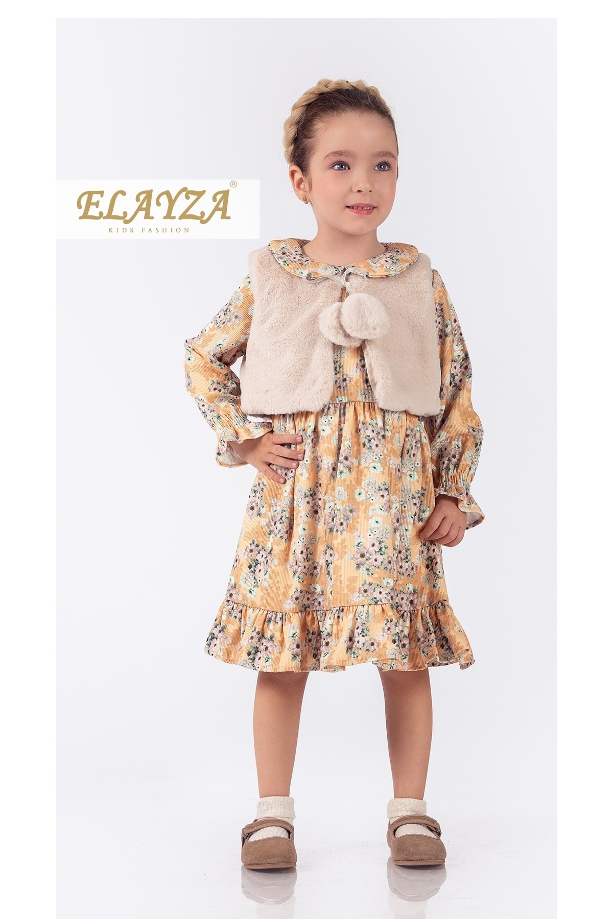 Elayza ÇİÇEK DESENİ BASKILI BOLEROLU ELBİSE 6-9 YAŞ - Fiyatı, Yorumları