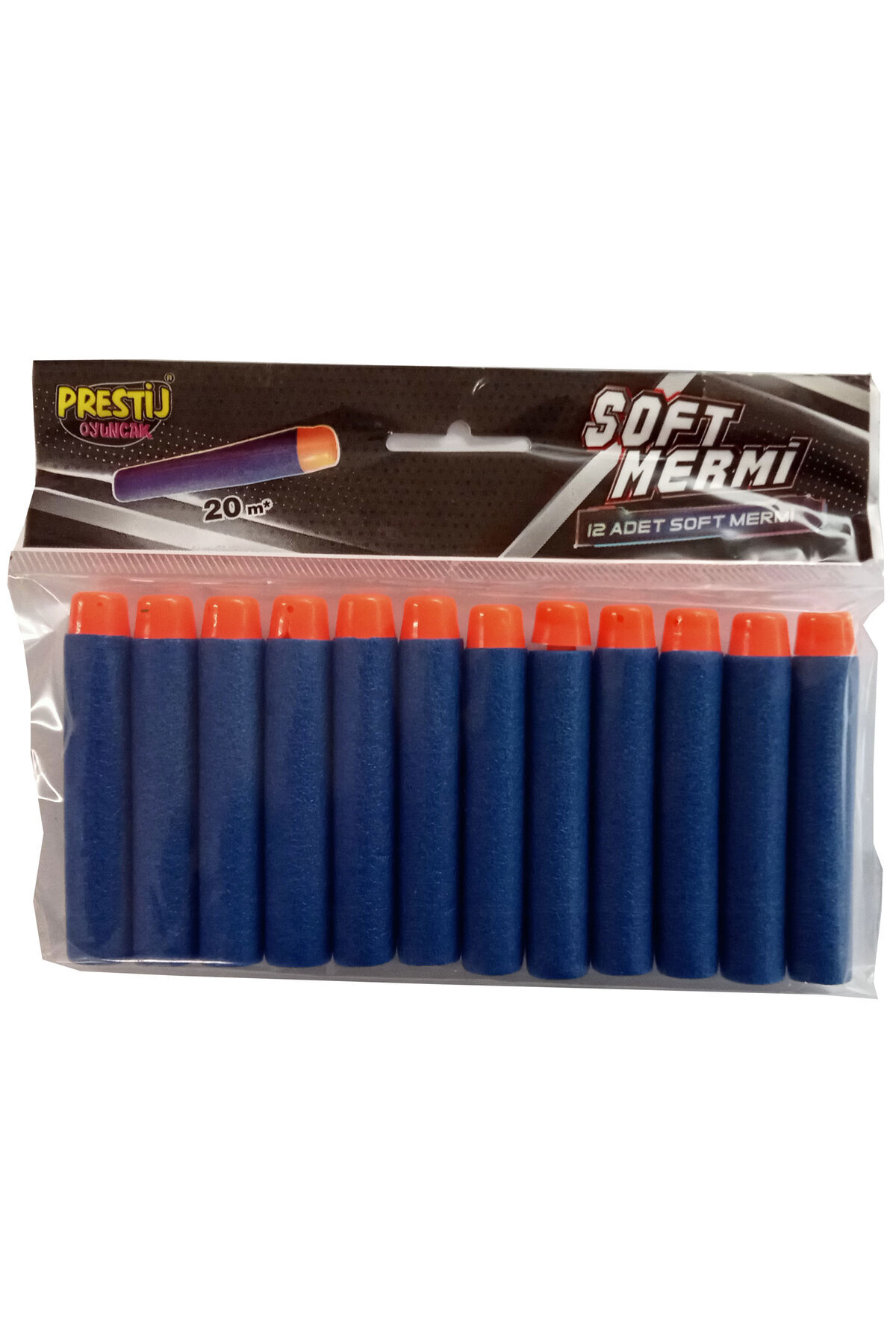 Prestij Oyuncak 12 Adet Yumuşak Sünger Yeden Nerf Mermisi 7 cm - Fiyatı ...