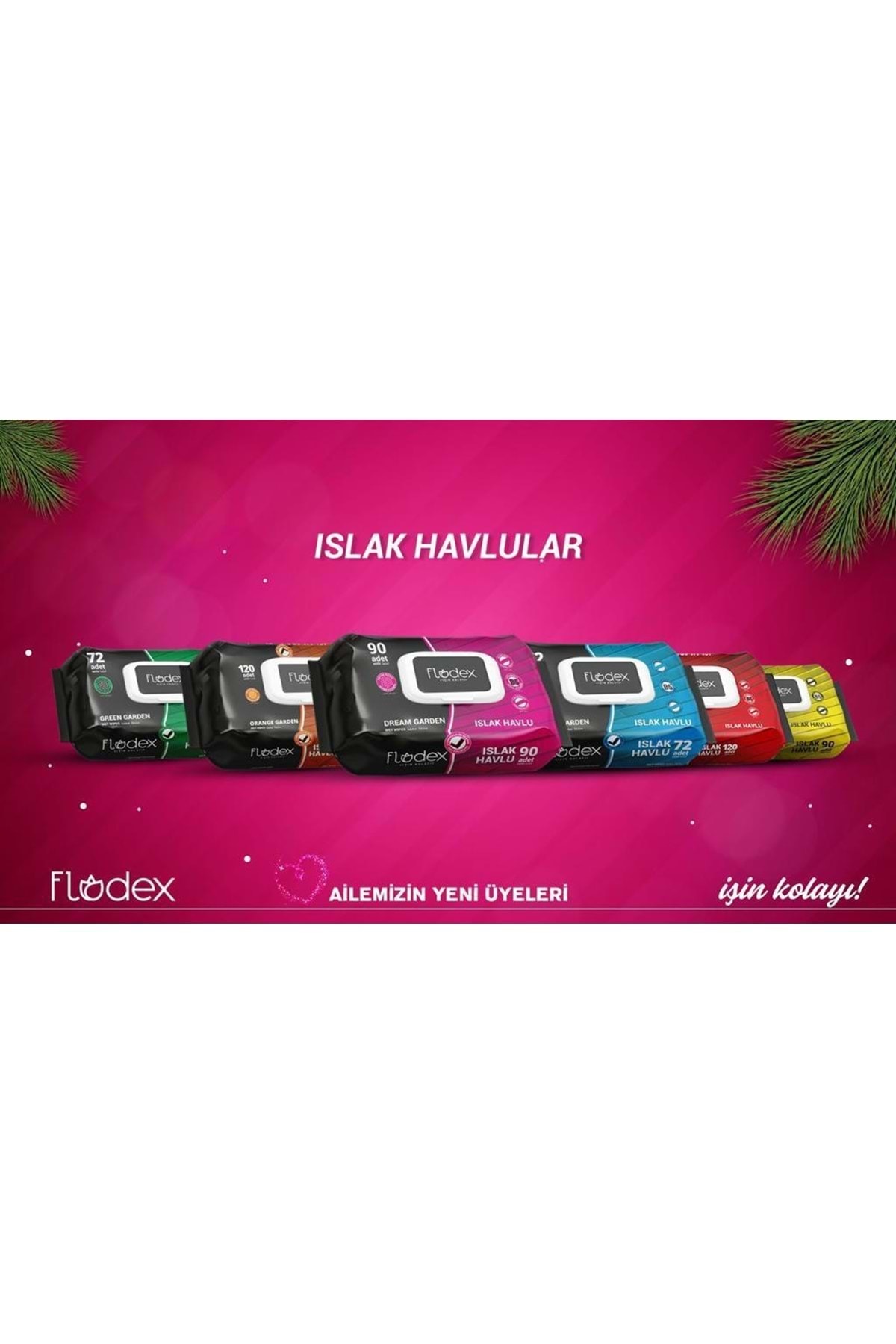 FLODEX Islak Havlu Mendil 120 Yaprak Red Garden (12 Li Set) 1440 Yaprak ...