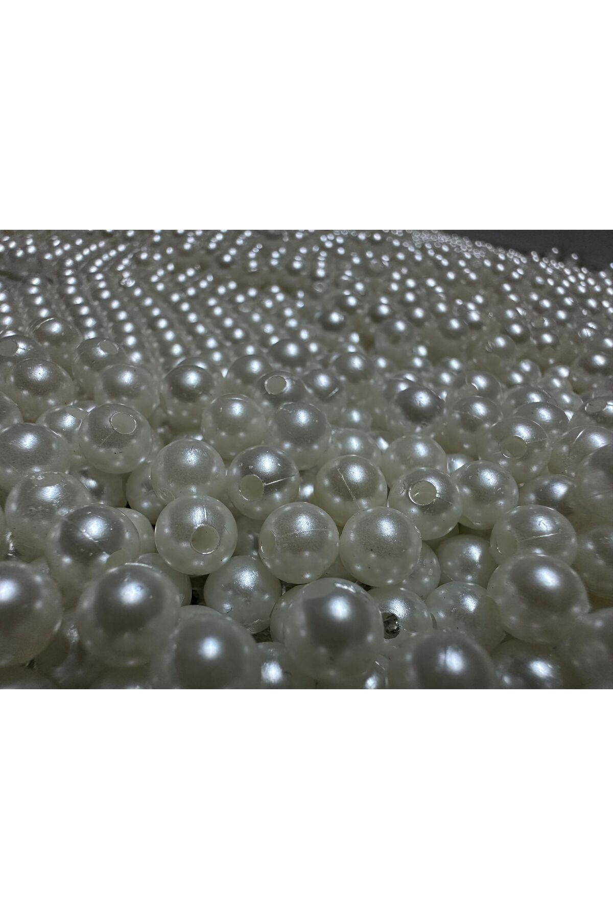 taş vadisi Beyaz Lüks Plastik Delikli Inci 8mm (1 KG, ~4500 ADET) - Fiyatı, Yorumları