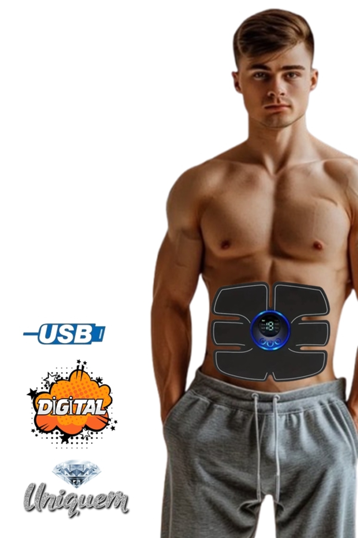 Uniquem Dijital Karın Kası Geliştirici Göbek Kas Ems Usb Kablosuz - Fiyatı, Yorumları