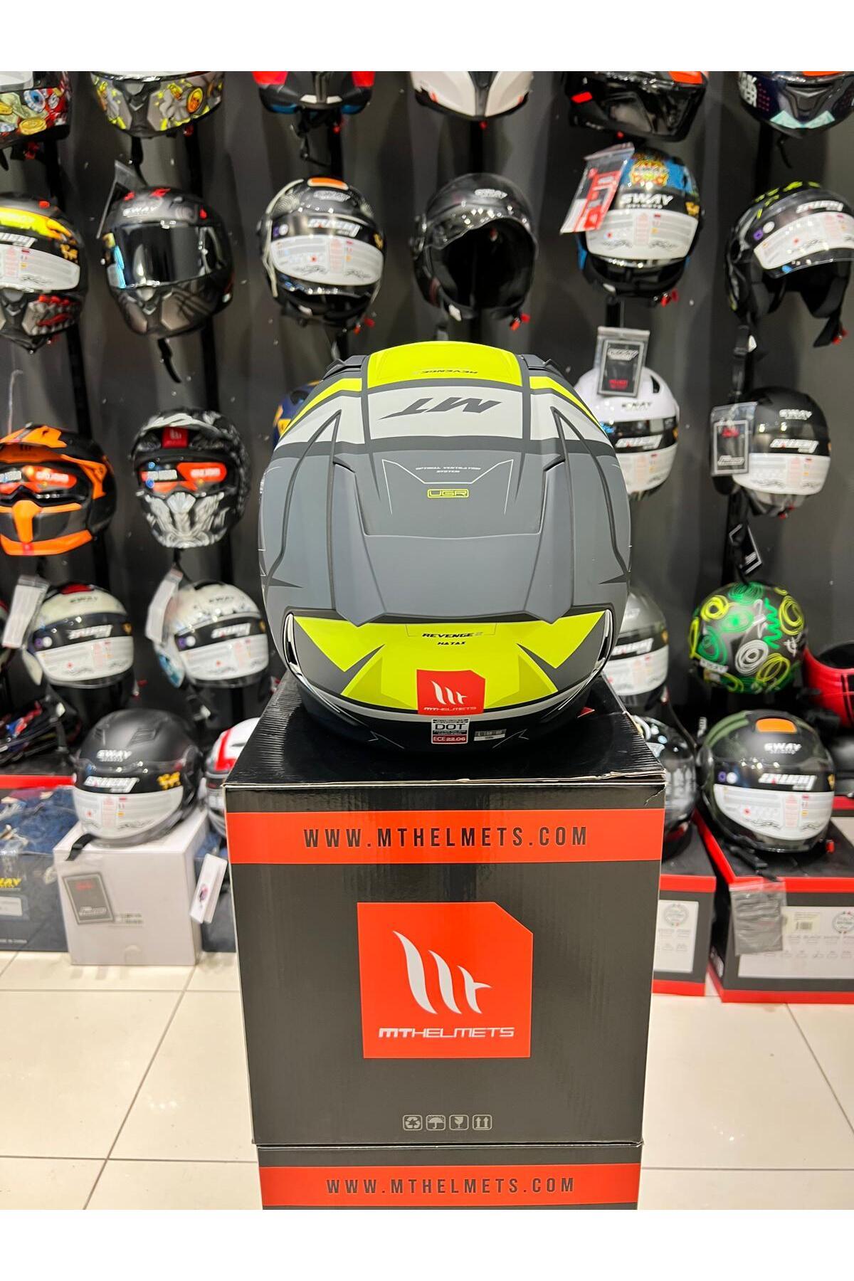 MT Helmets KASK MT FF110B REVENGE 2 S HATAX C3 MAT SARI-GRİ-SİYAH ...