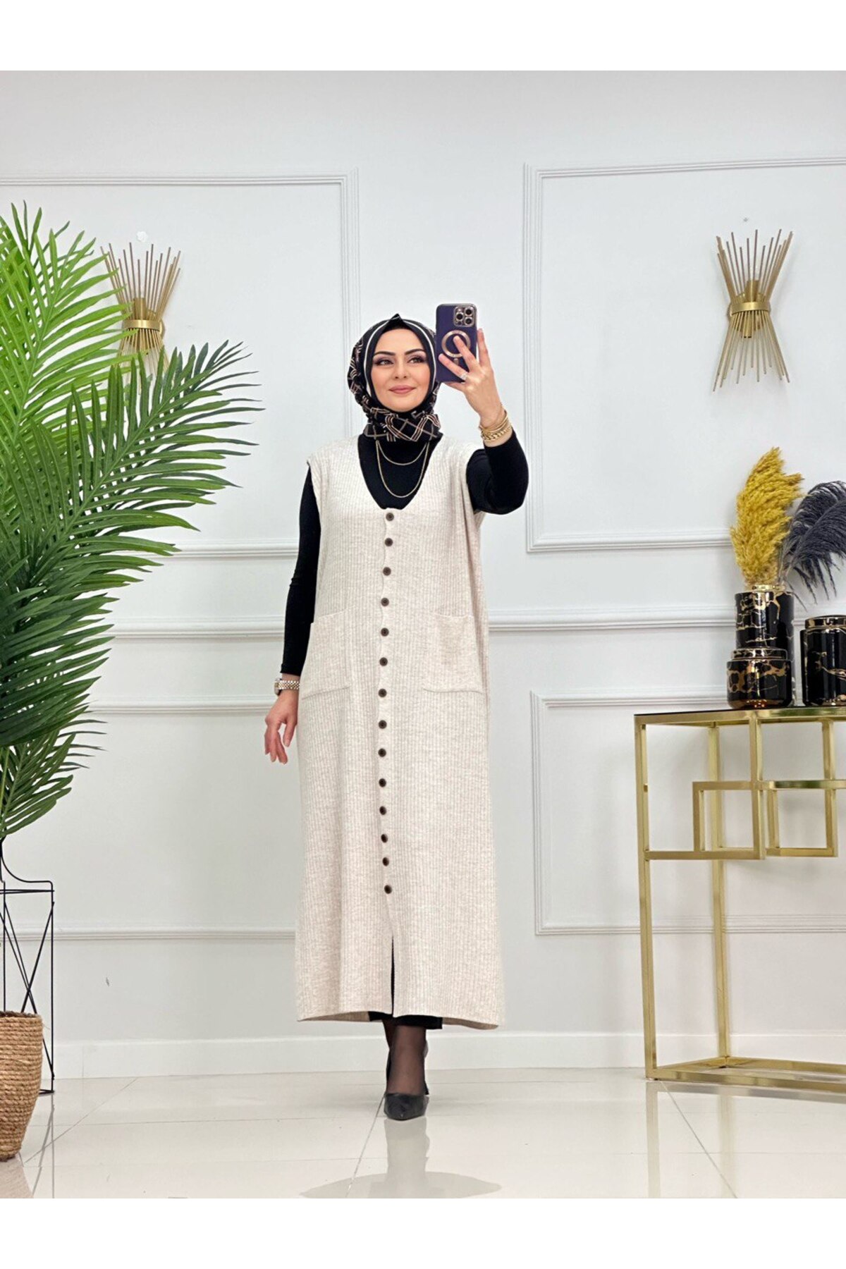 VALENS BOUTİQUE Düğmeli ve Cepli Tesettür Yelek Ceren - Fiyatı, Yorumları