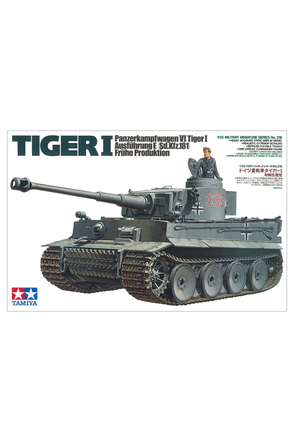 TAMIYA 1/35 German Pz.Kpfw.VI Ausf.H Tiger I Early Production Plastik ...