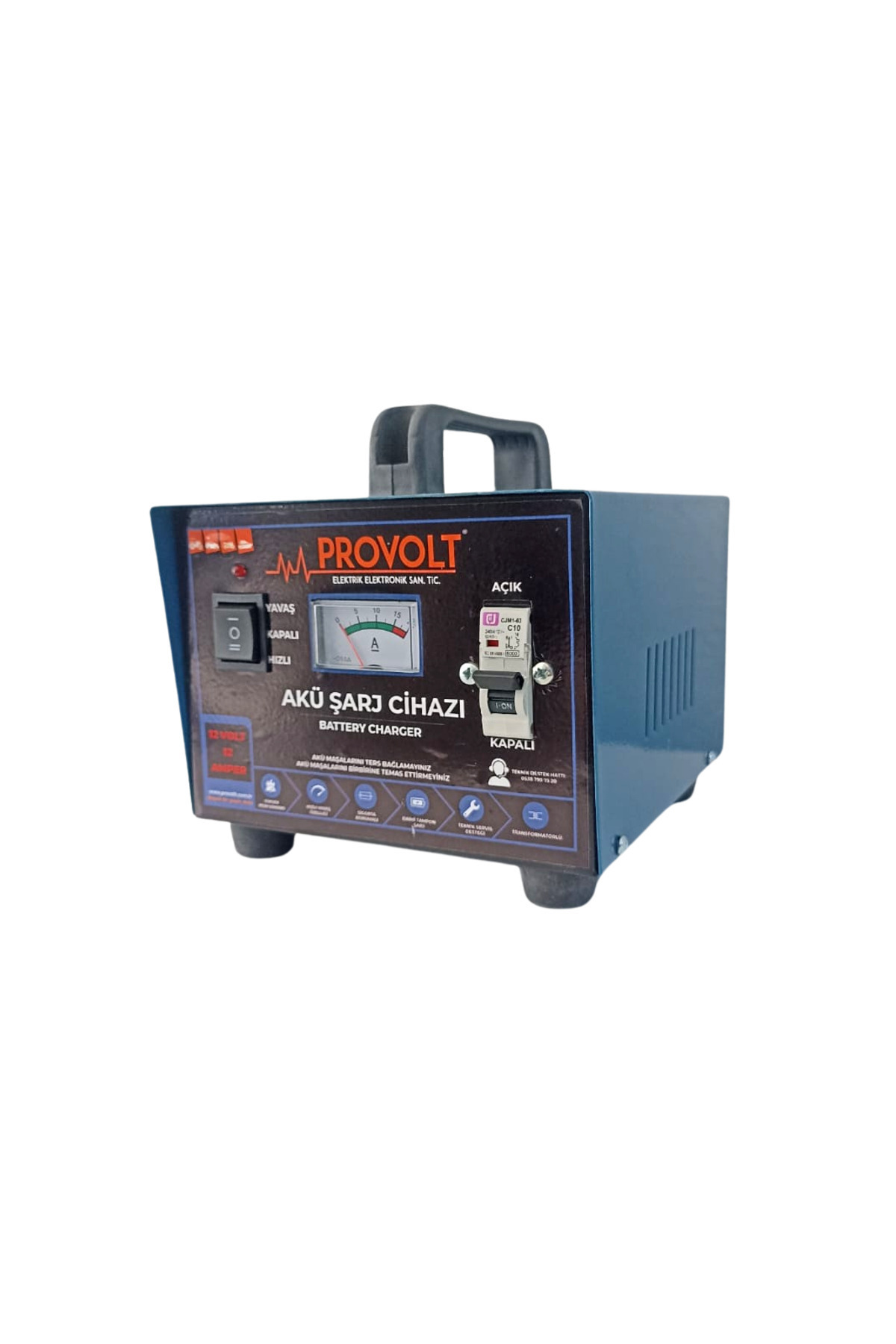 PROVOLT Akü Şarj Cihazı 12 Volt 12 Amper Trafolu Akü Şarj Cihazı Fiyatı, Yorumları - Trendyol