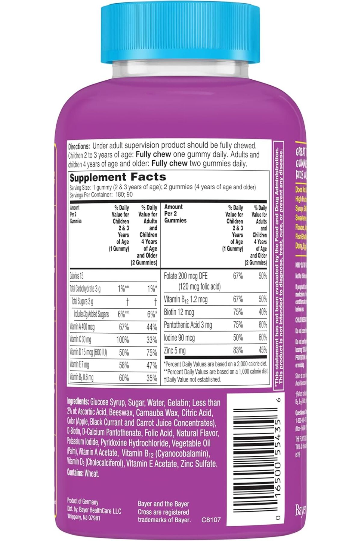 Bayer Flintstones Gummies For Kids Multivitamin Complete 180 Gummies ...