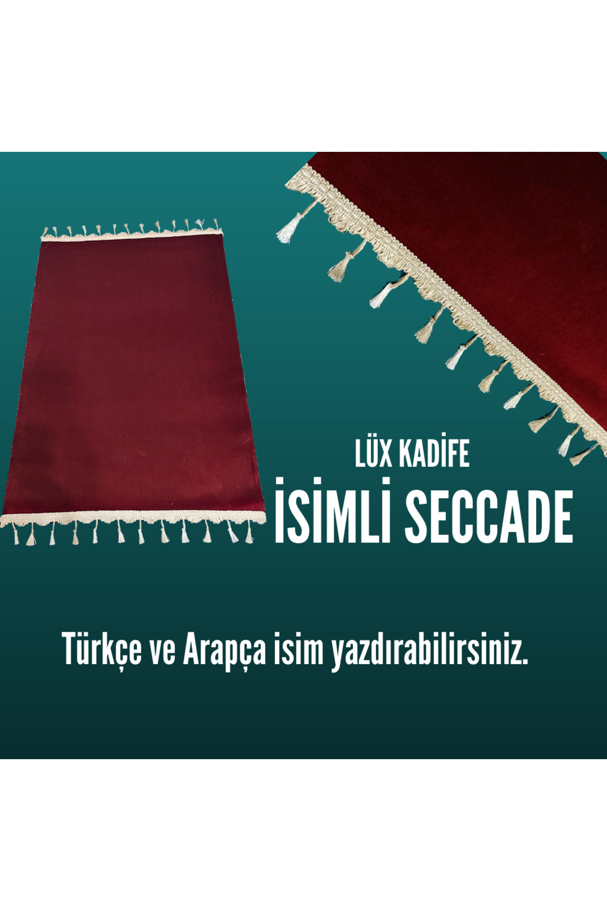 Taybe Esans Seccade - Kişiye Özel isimli Seccade - Çeyizlik İslami ...