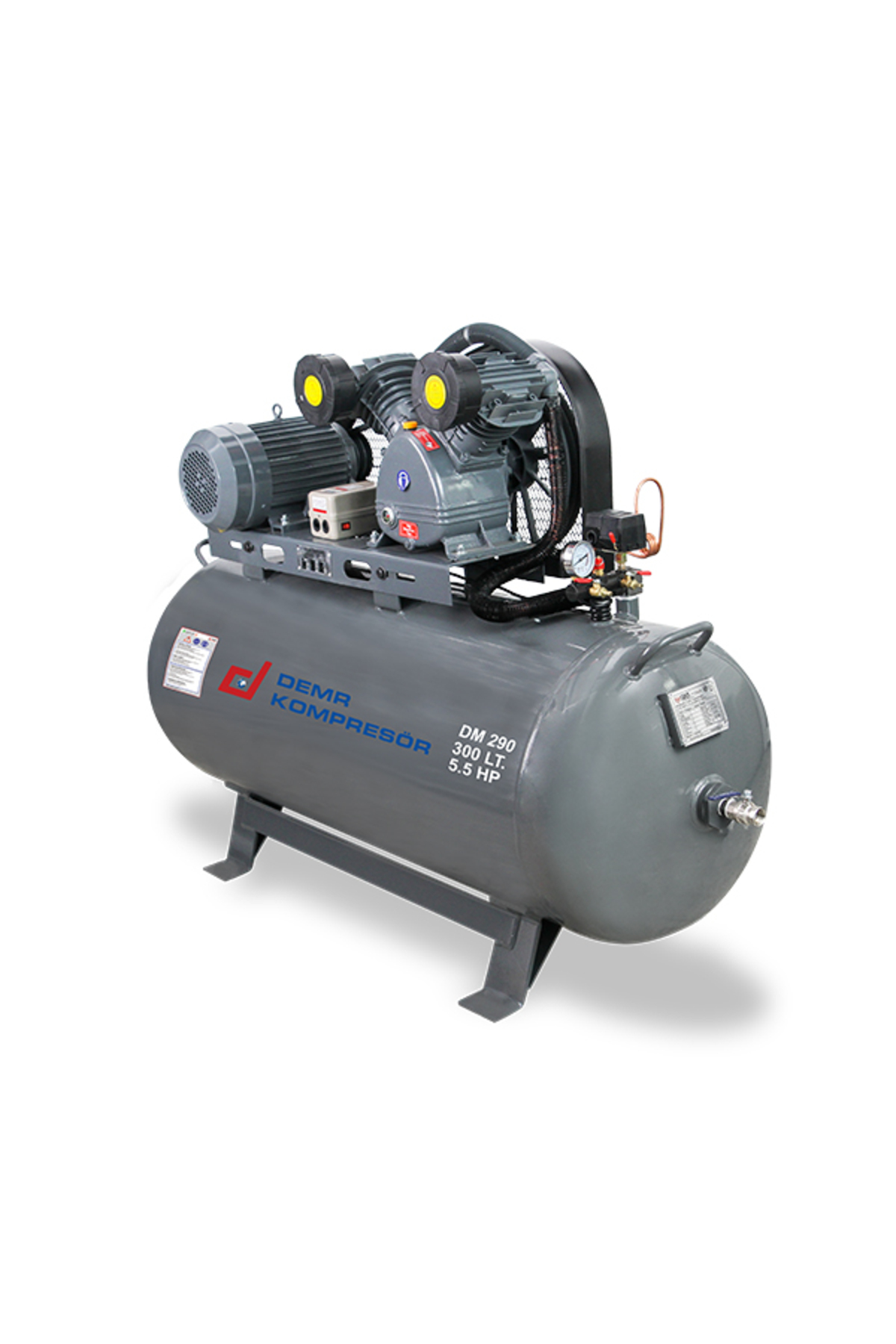 Demr Kompresör DM 290 | 300 lt 2 Kafa 8 Bar 5.5 HP Pistonlu Hava ...