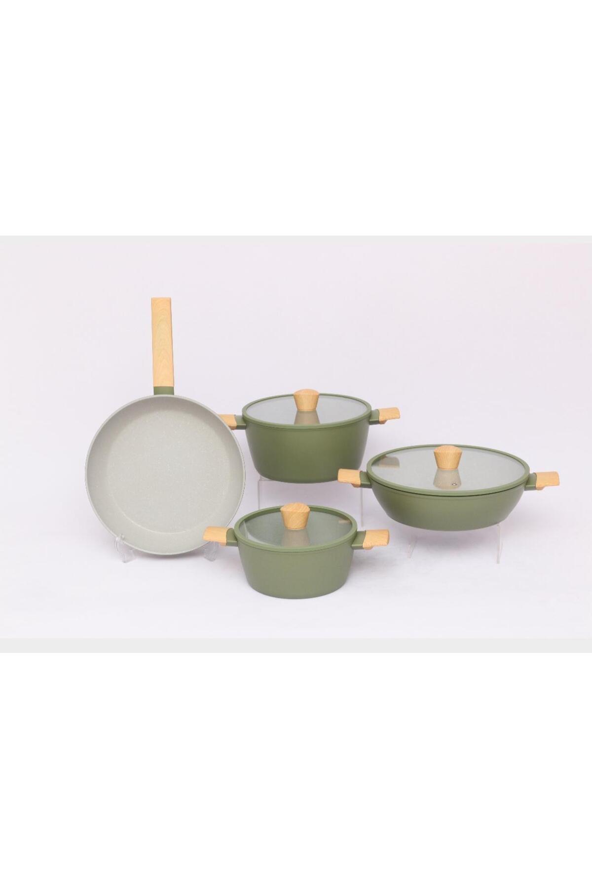 Altabi Winterbach 7 Parça Granit/Seramik Tencere Takımı Soft Yeşil Renk ...