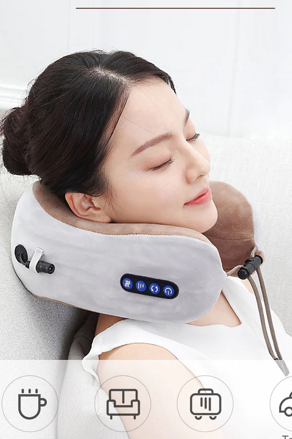 Byanes U sekilli Kablosuz Masaj Yastıgı cok Fonksiyonlu Araba Ev Yolculuk Boyun Masaj Yastıgı ...