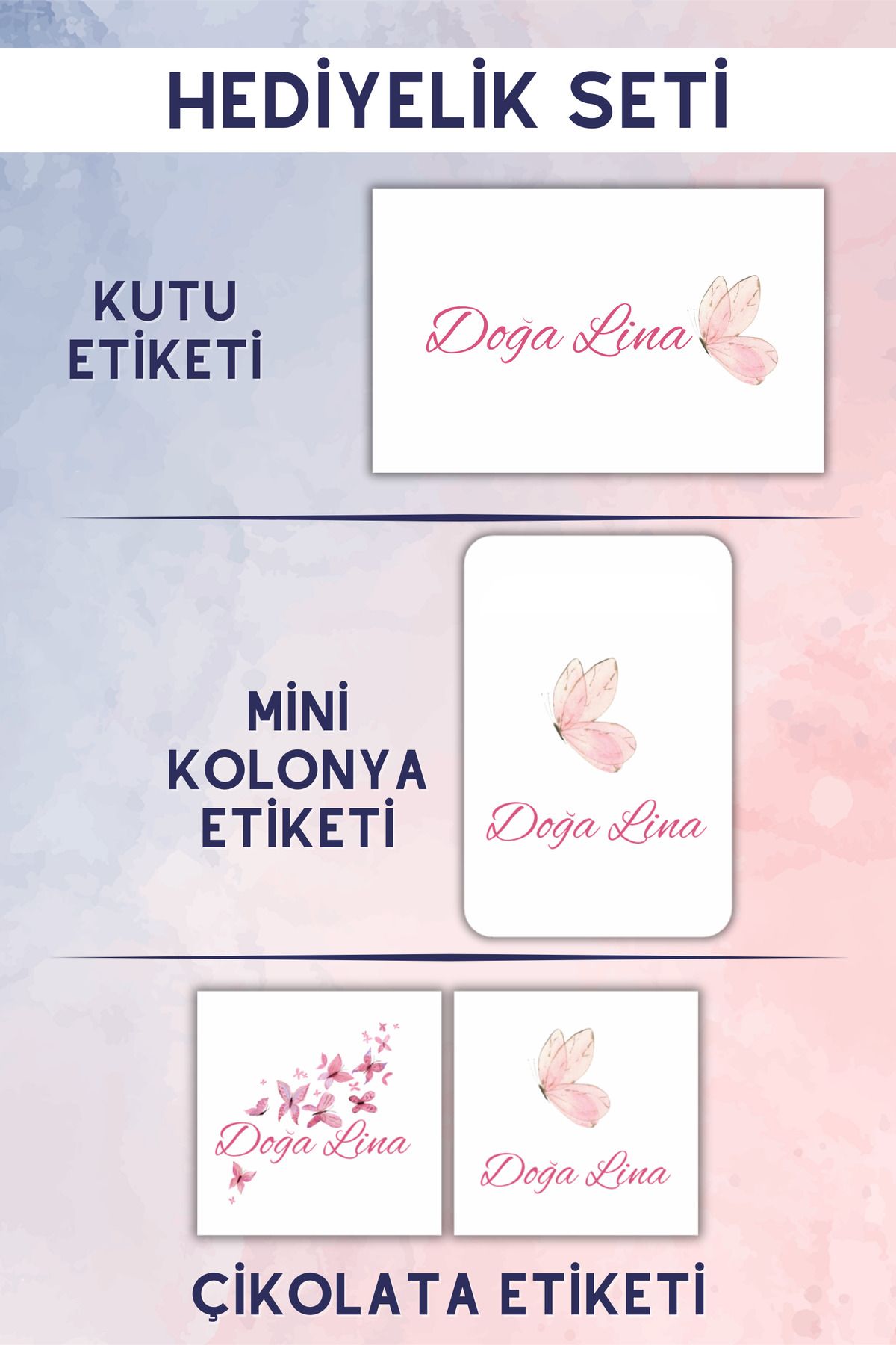 Netsan Etiket Kelebek Desenli Hediyelik Seti / Çikolata Etiketi ... Netsan Etiket Kelebek Desenli Hediyelik Seti / Çikolata Etiketi ...