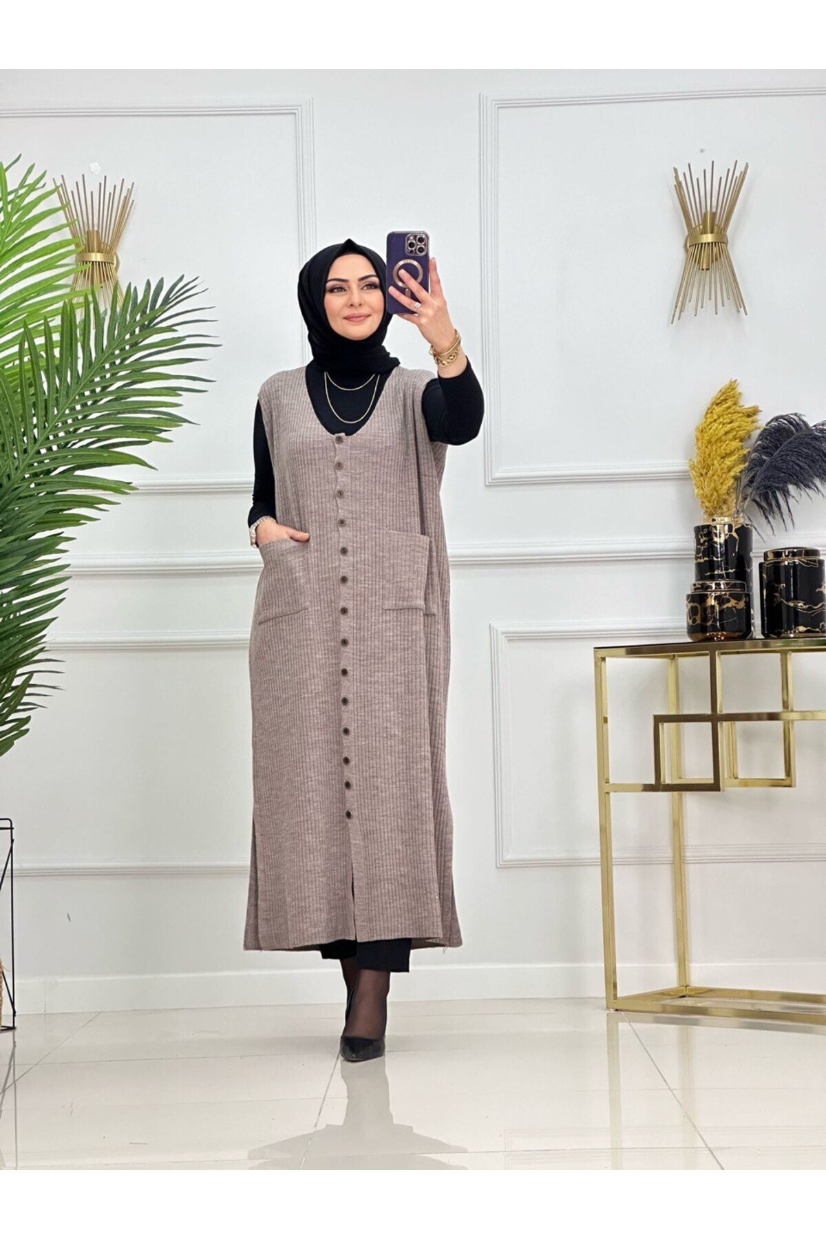 VALENS BOUTİQUE Düğmeli ve Cepli Tesettür Yelek Ceren - Fiyatı, Yorumları