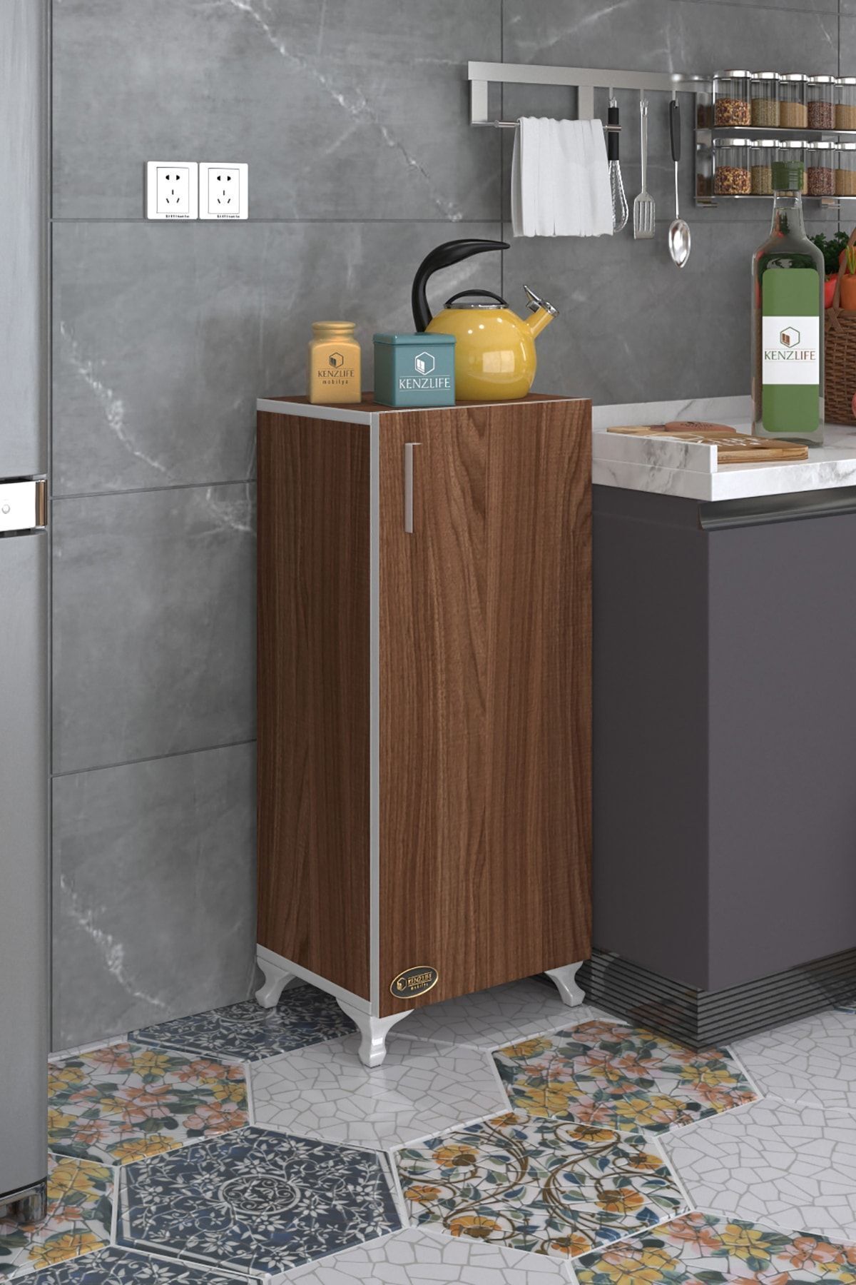 Kenzlife Mutfak Dolabı Mine 088*030*032 Cvz Kapaklı Ayaklı Banyo Evrak Ofis Kitaplık Ayakkabılık ...