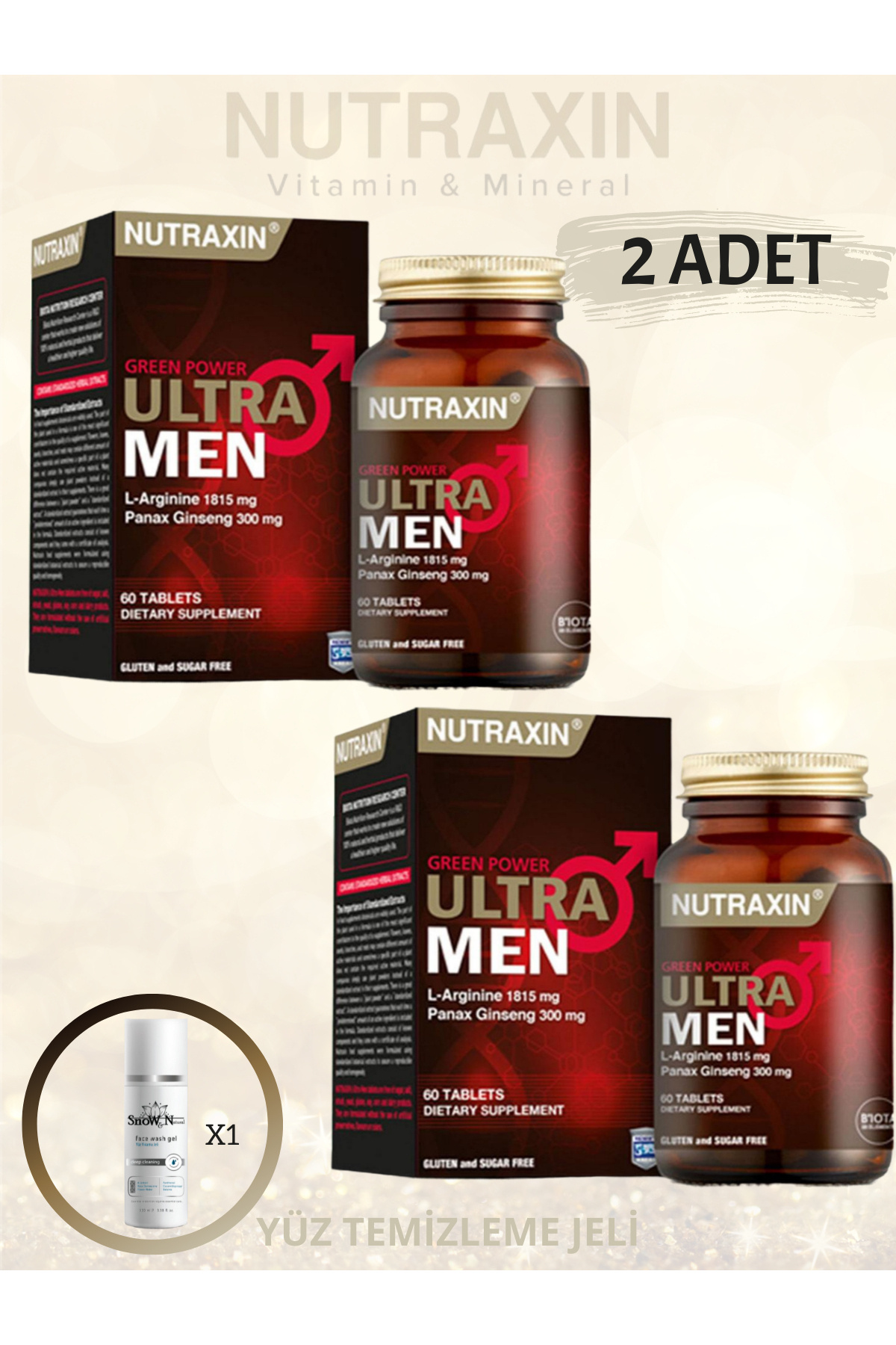 Nutraxin Ultra Men 60 Tablet Panex ginsengi içeren takviye edici gıda ...