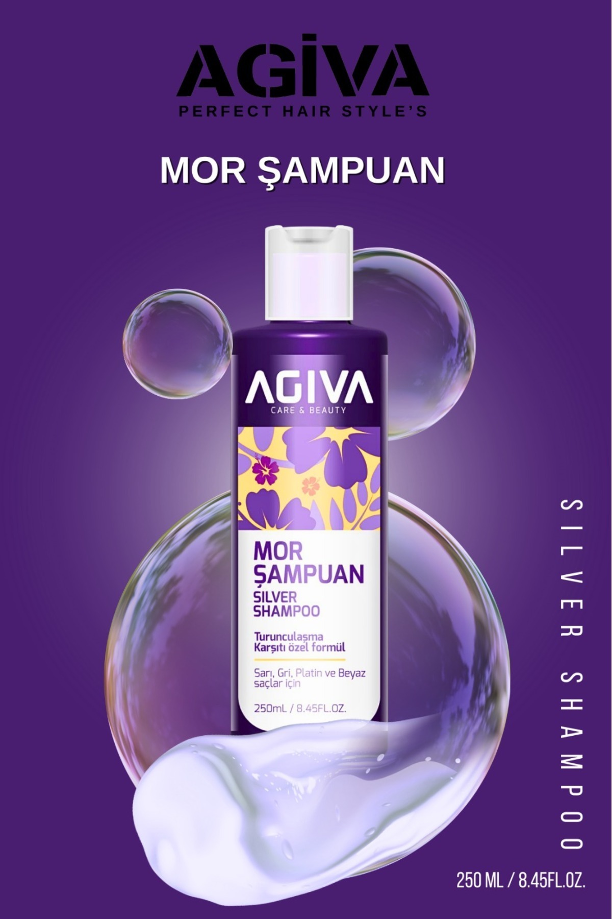 Agiva Silver Shampoo,turunculaşma Karşıtı, Mor Şampuan Sarı, Gri, Beyaz ...